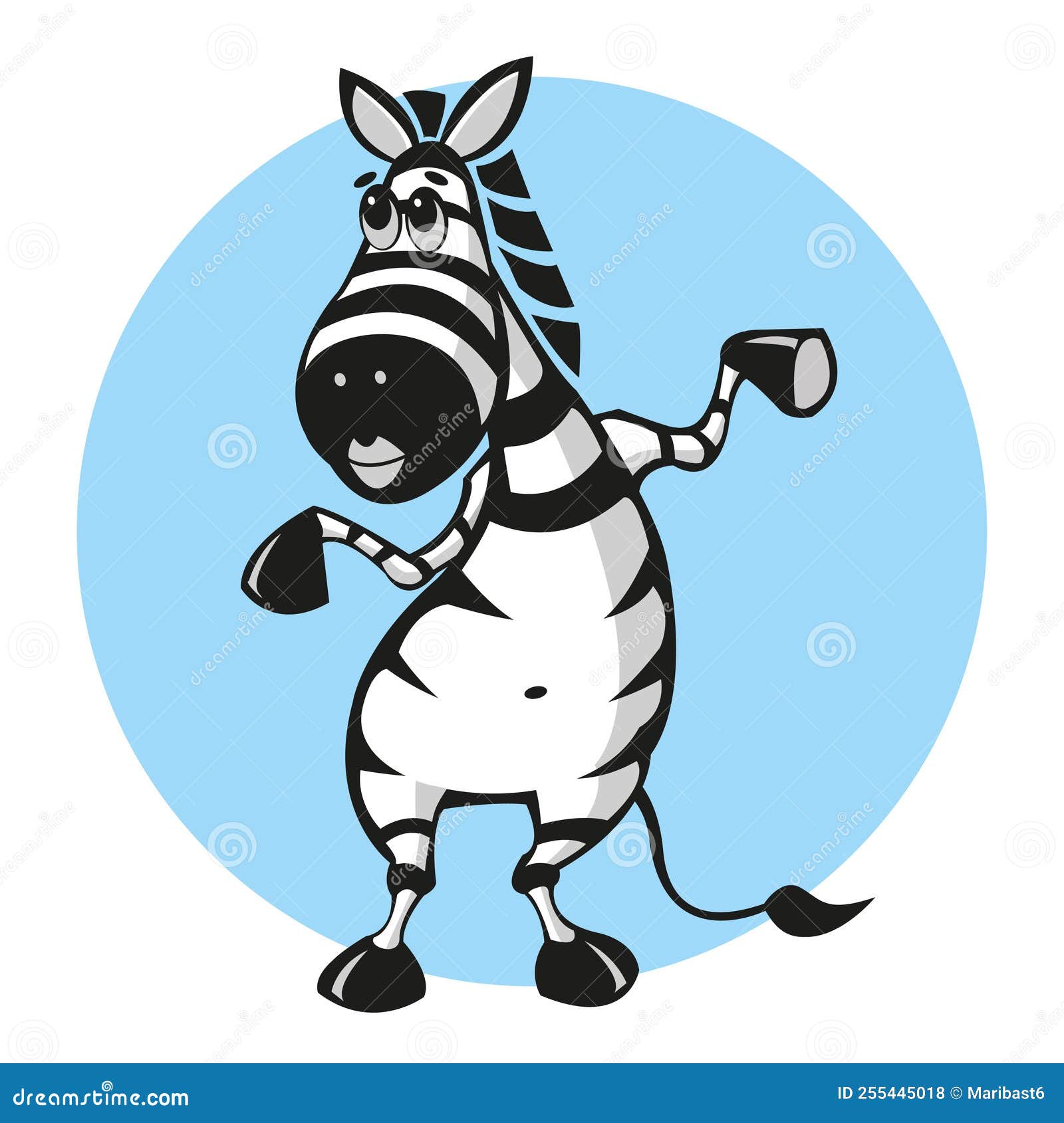 Cartoon Character Cheerful Zebra Dancing Vector Image Stock Vector ...