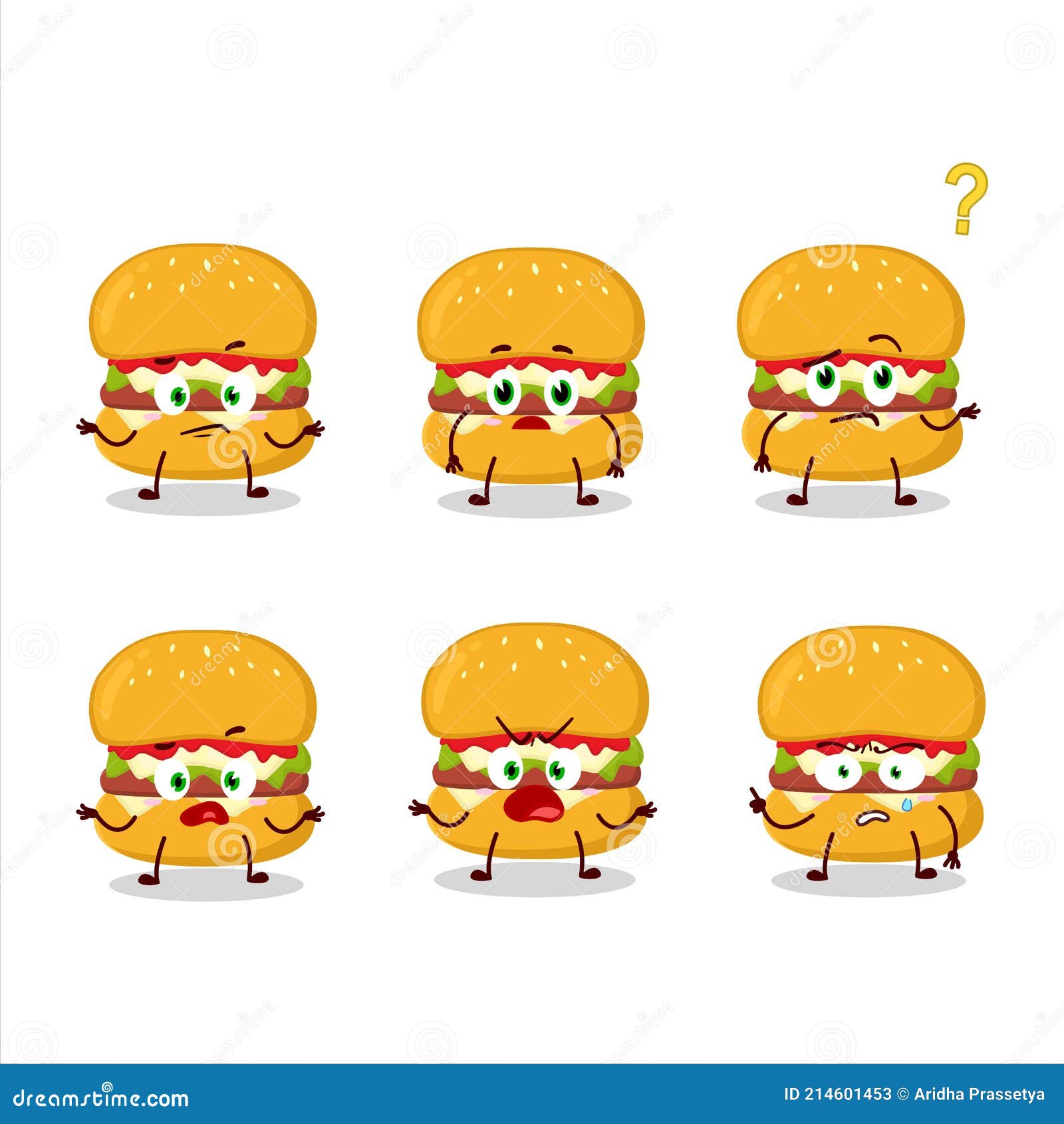Cartoon Character of Cheeseburger with What Expression Stock Vector ...