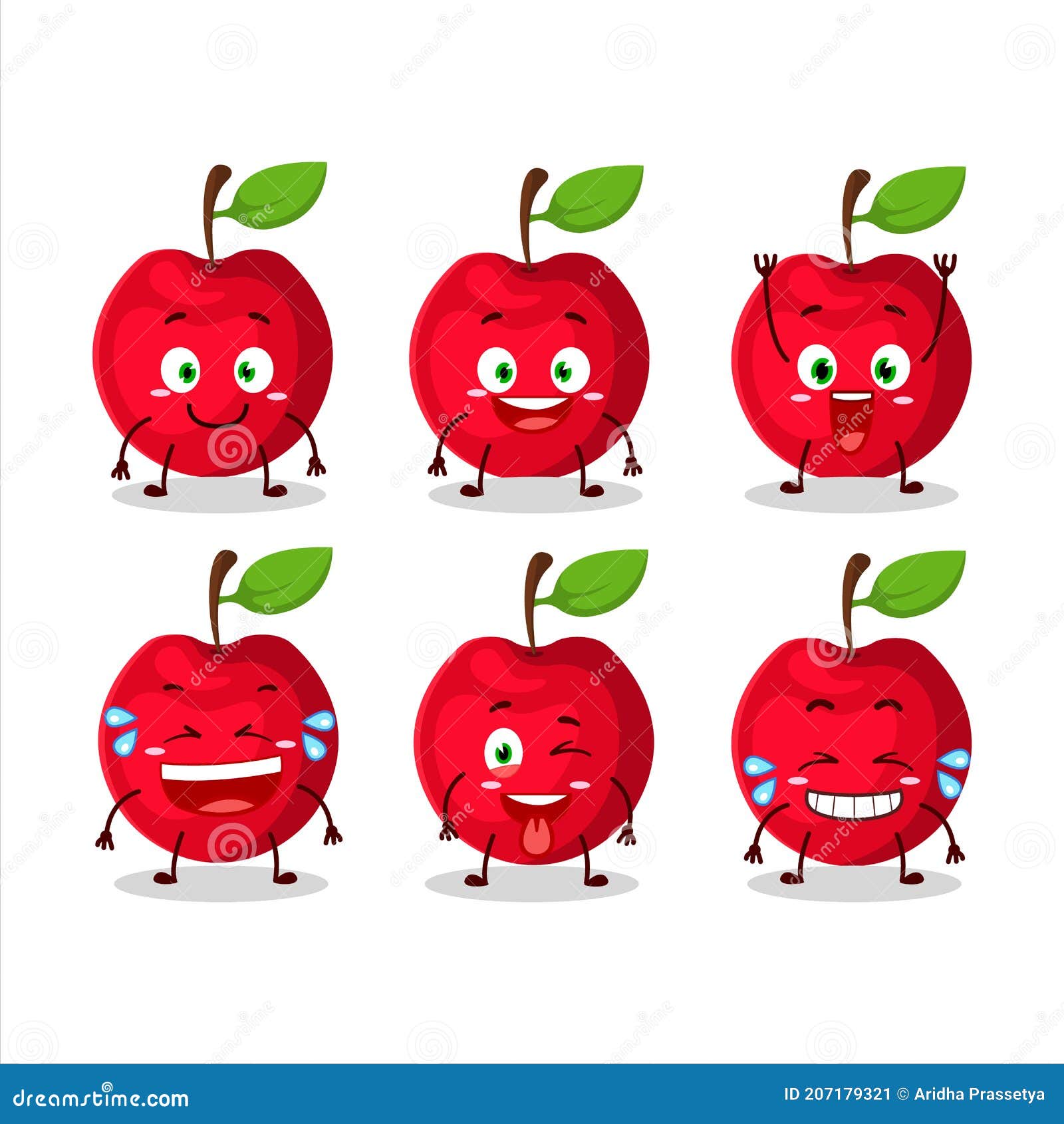 Cartoon Character of Cherry with Smile Expression Stock Vector ...