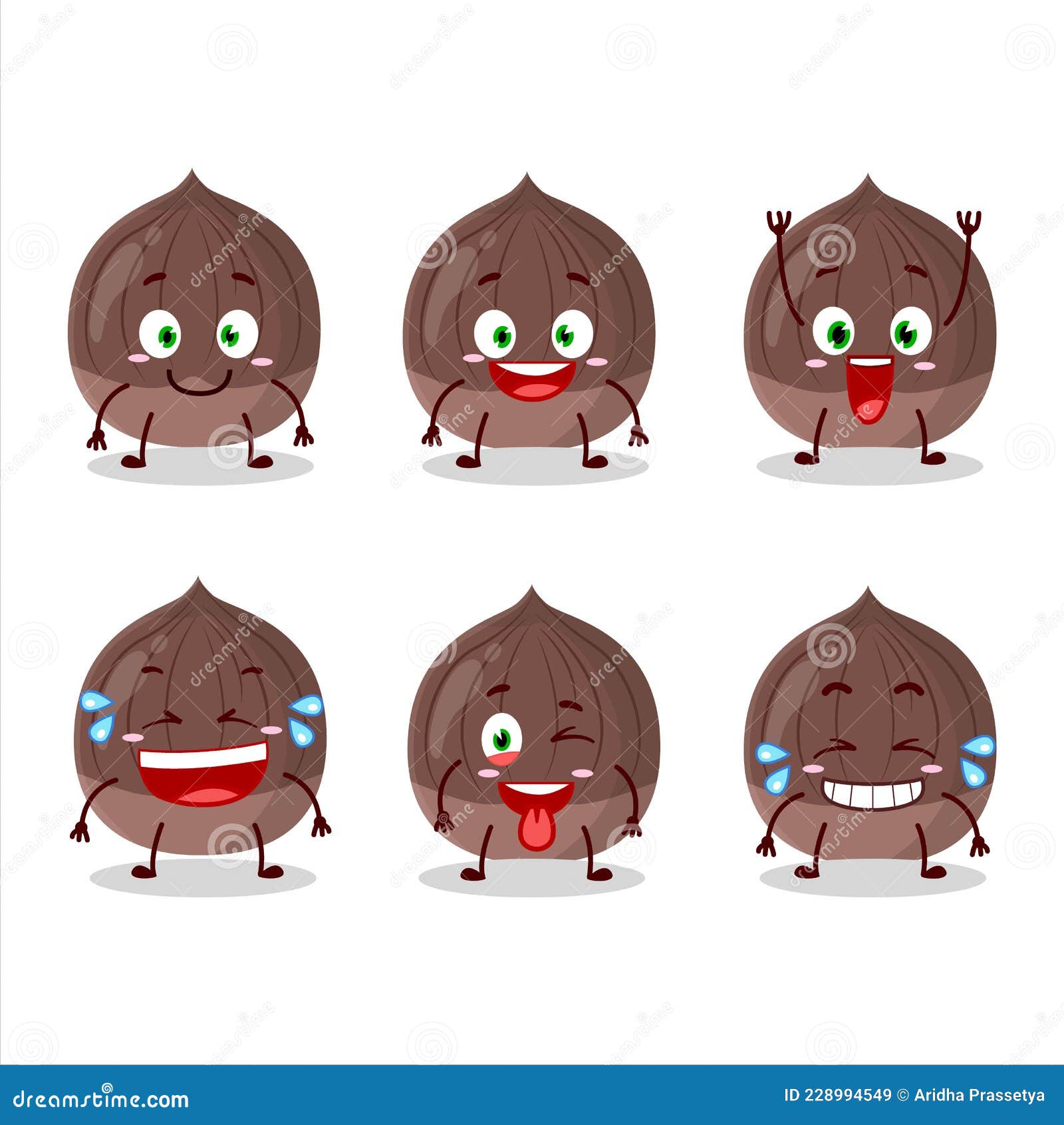 Cartoon Character of Chestnut with Smile Expression Stock Vector ...