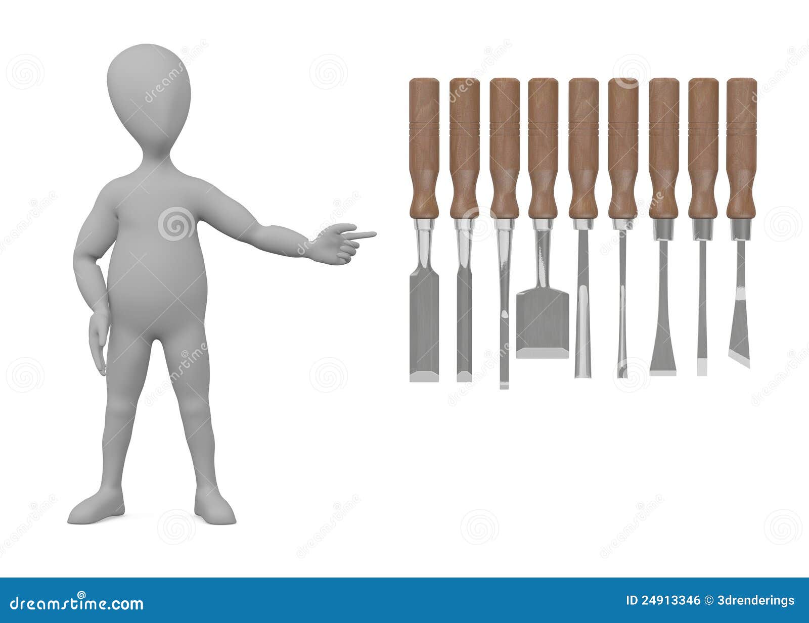 Cartoon Character with Chisels Stock Illustration - Illustration of ...
