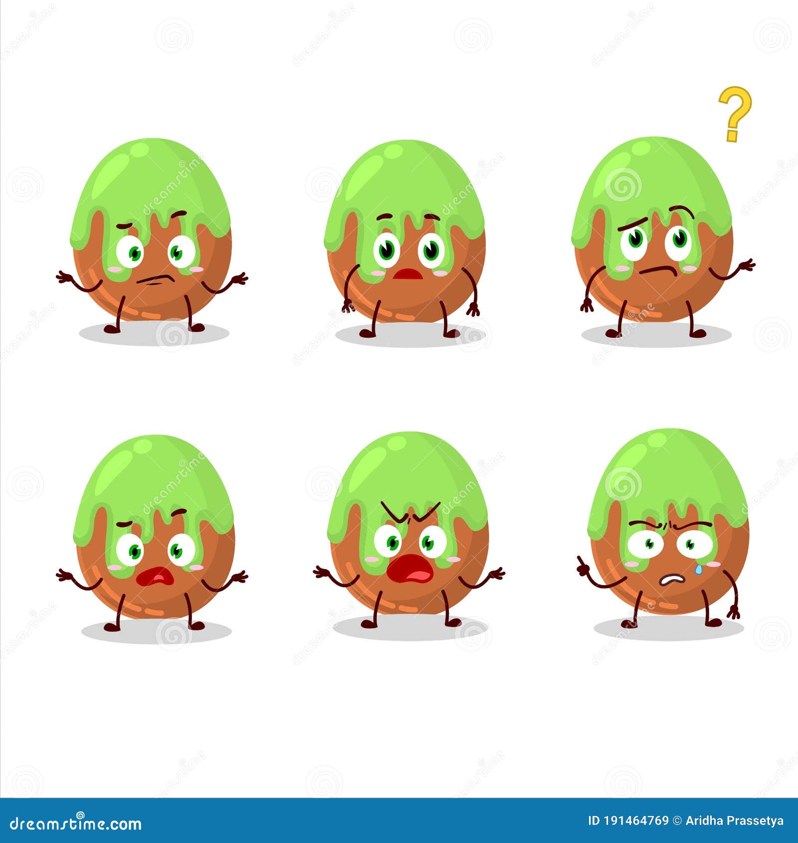 Cartoon Character of Choco Green Candy with What Expression Stock ...
