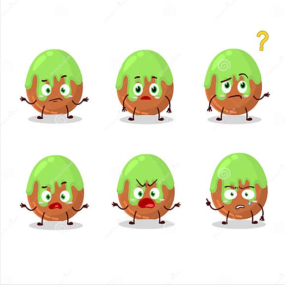 Cartoon Character of Choco Green Candy with What Expression Stock ...