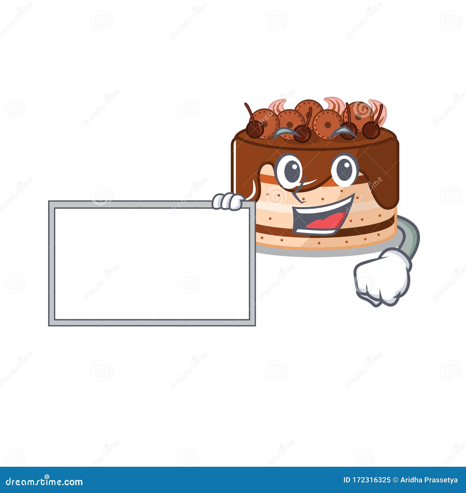 Cartoon Character of Chocolate Cake Design Concept Bring a Board Stock ...