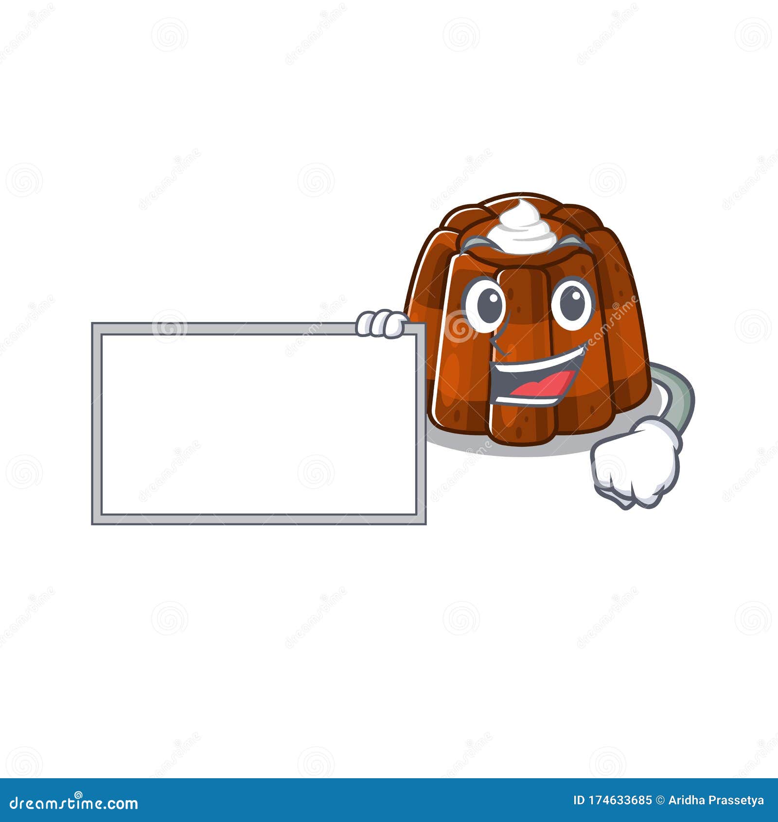 Cartoon Character of Chocolate Pudding Design Concept Bring a Board ...