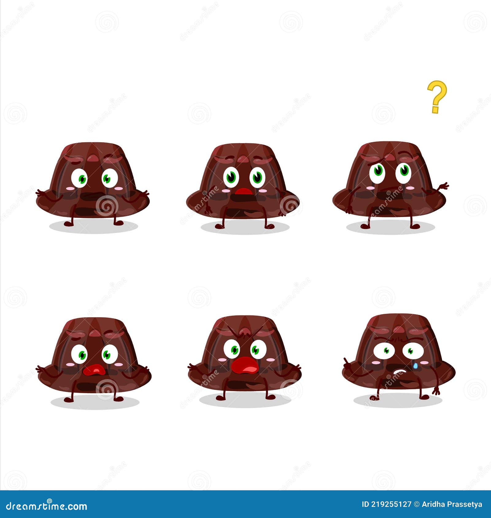 Cartoon Character of Chocolate Pudding with What Expression Stock ...