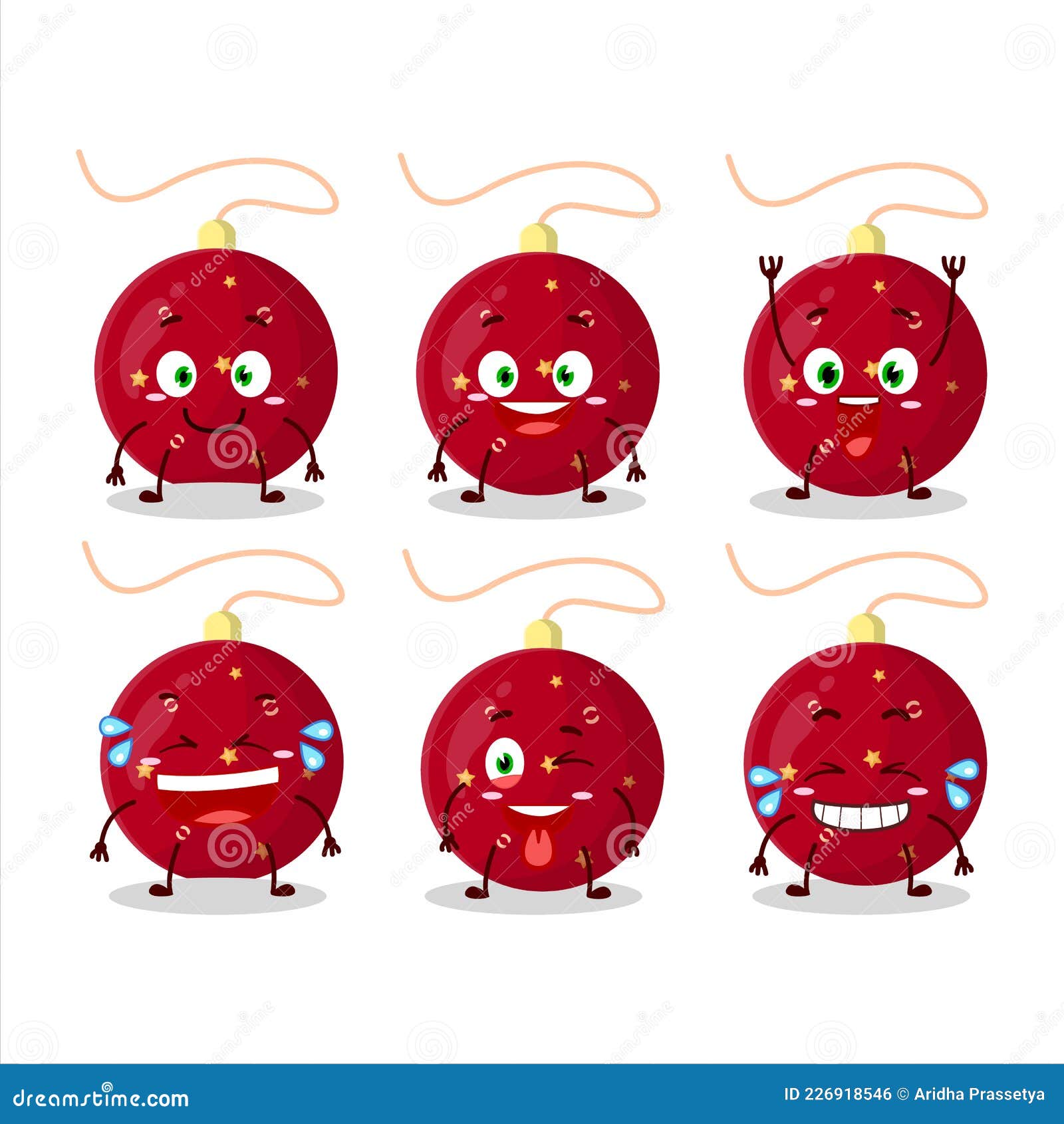 Cartoon Character of Christmas Lights Red with Smile Expression Stock ...
