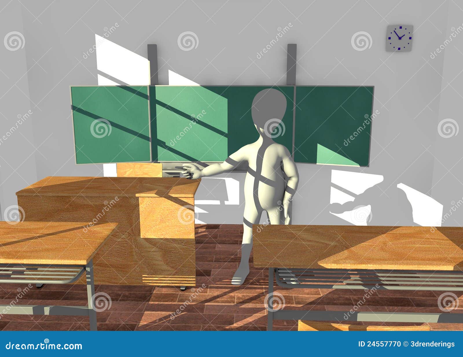 Cartoon Character in Classroom Teaching before Boa Stock Illustration ...