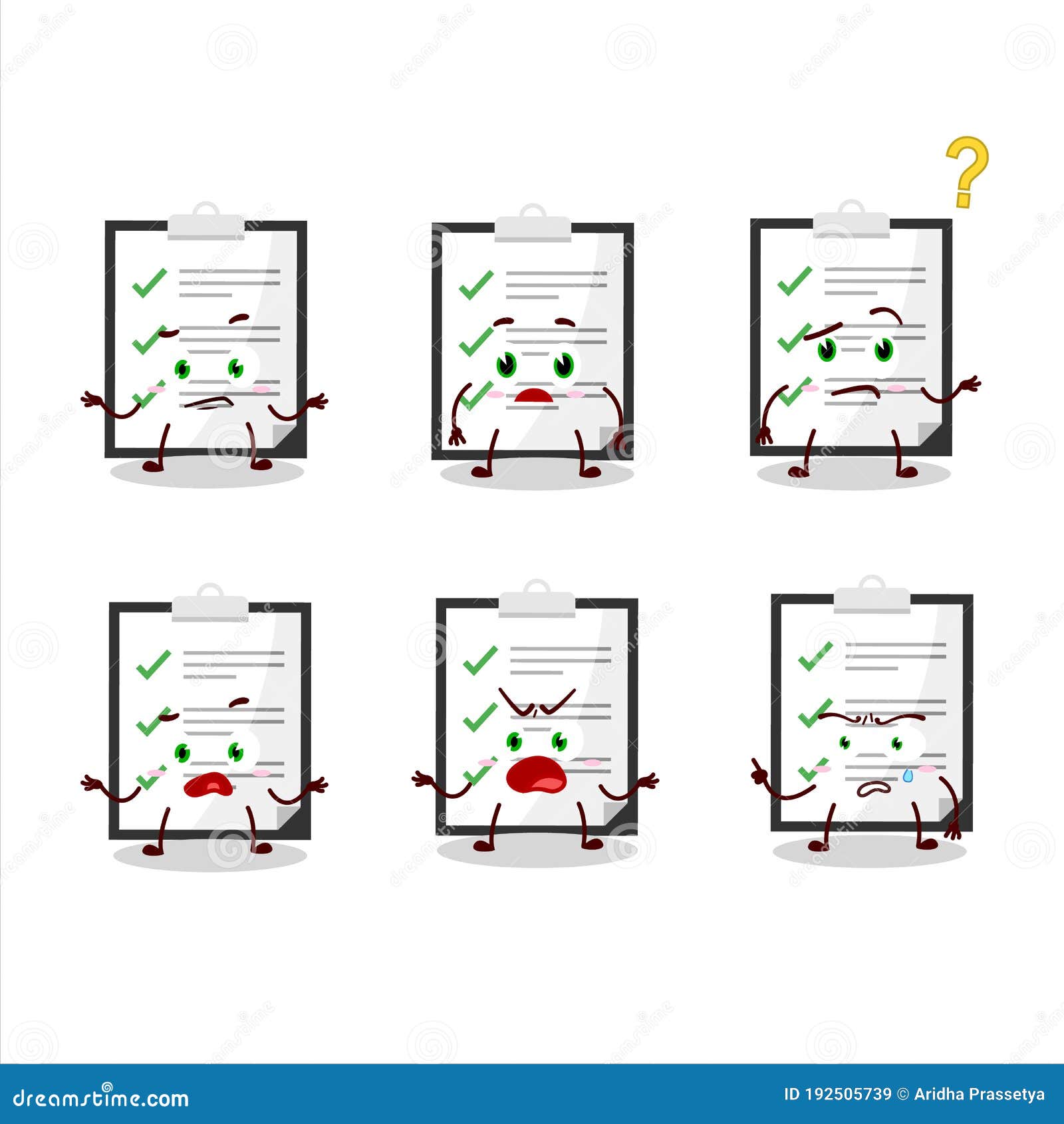 Cartoon Character of Clipboard with Checklist with What Expression ...