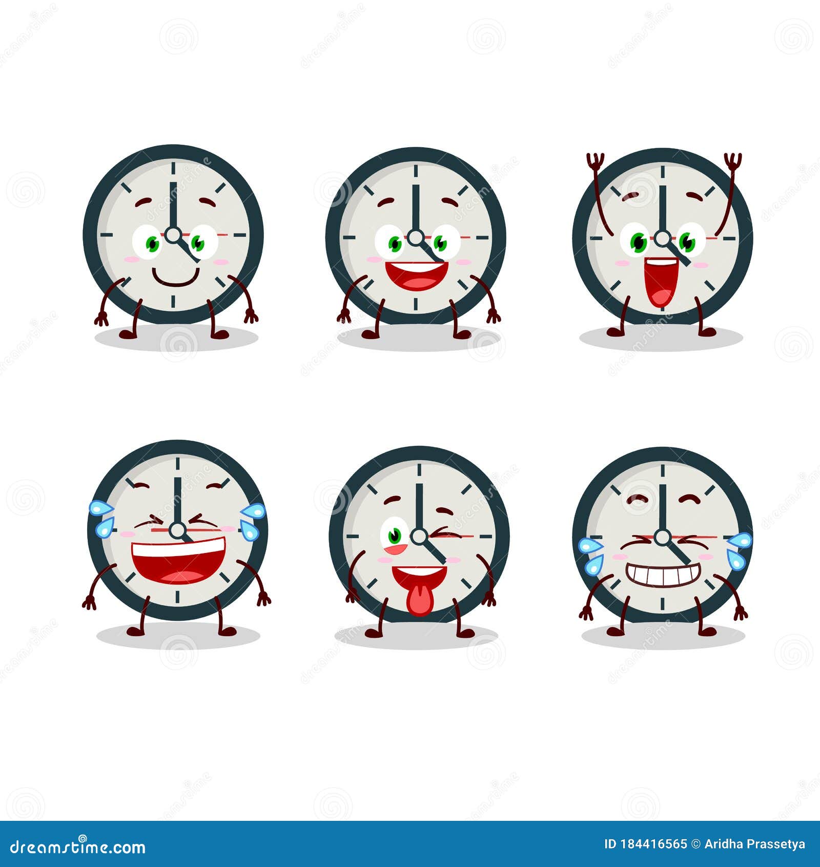 Cartoon Character of Clock with Smile Expression Stock Vector ...