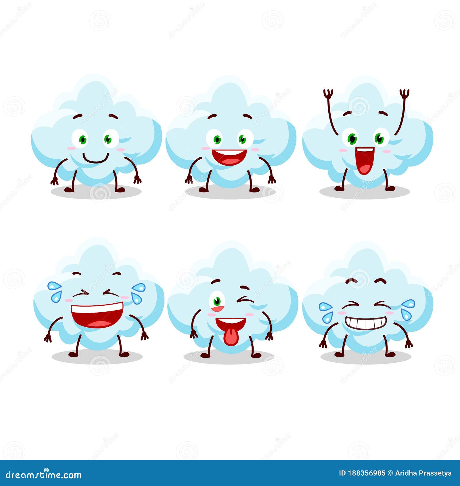 Cartoon Character of Cloud with Smile Expression Stock Vector ...