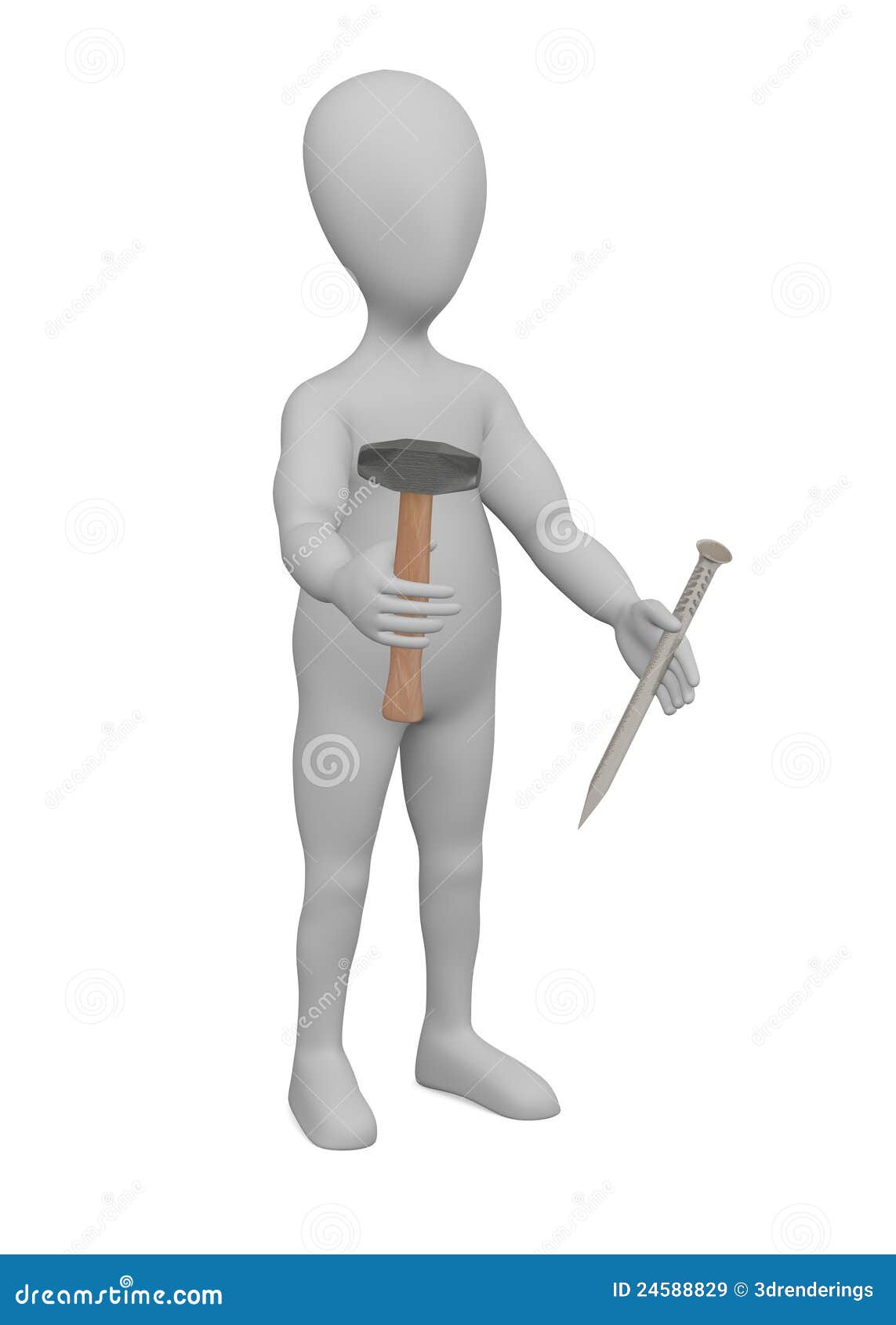 Cartoon Man With Clout Nail Stock Photo | CartoonDealer.com #30576930