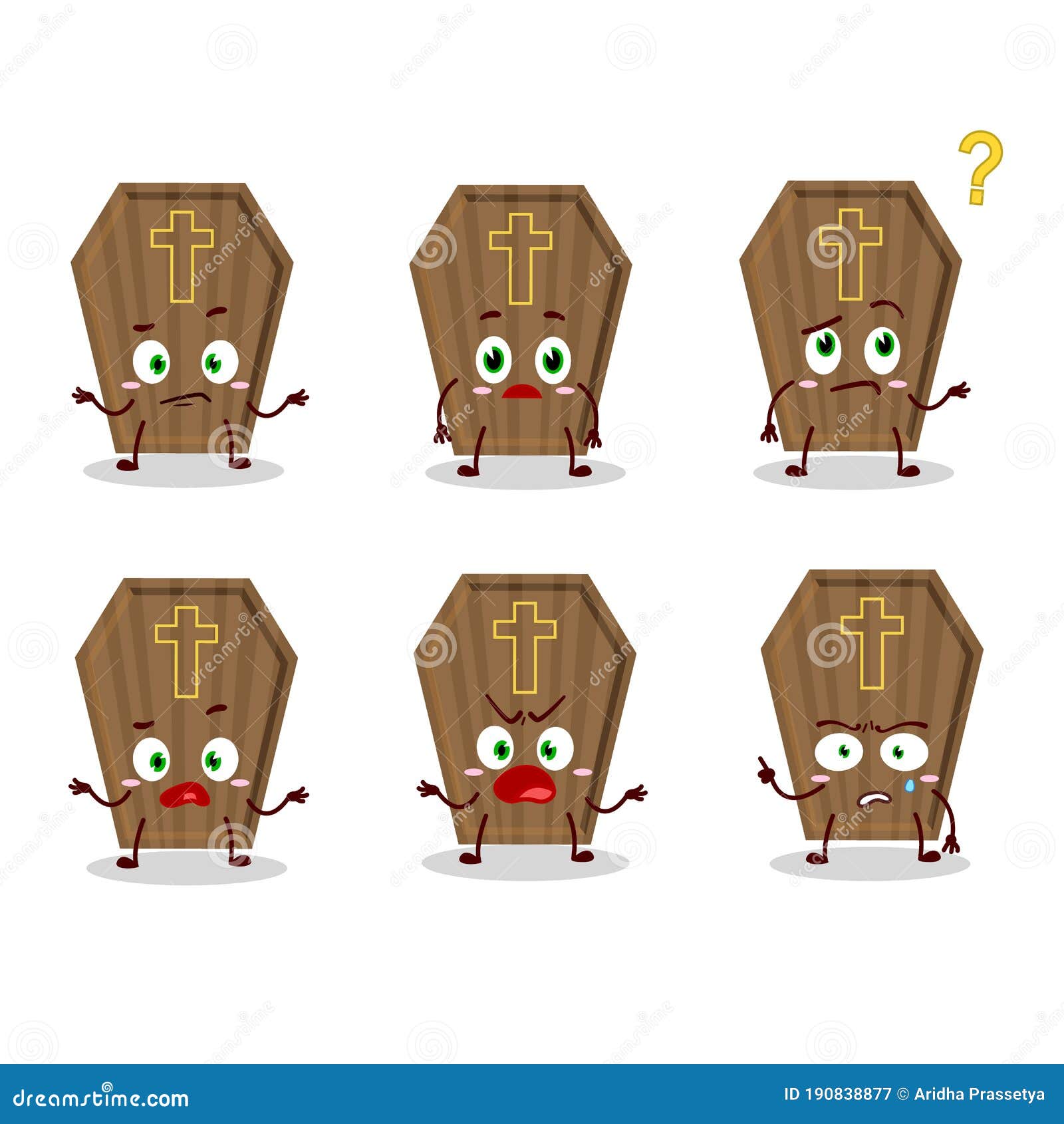 Cartoon Character of Coffin with What Expression Stock Vector ...