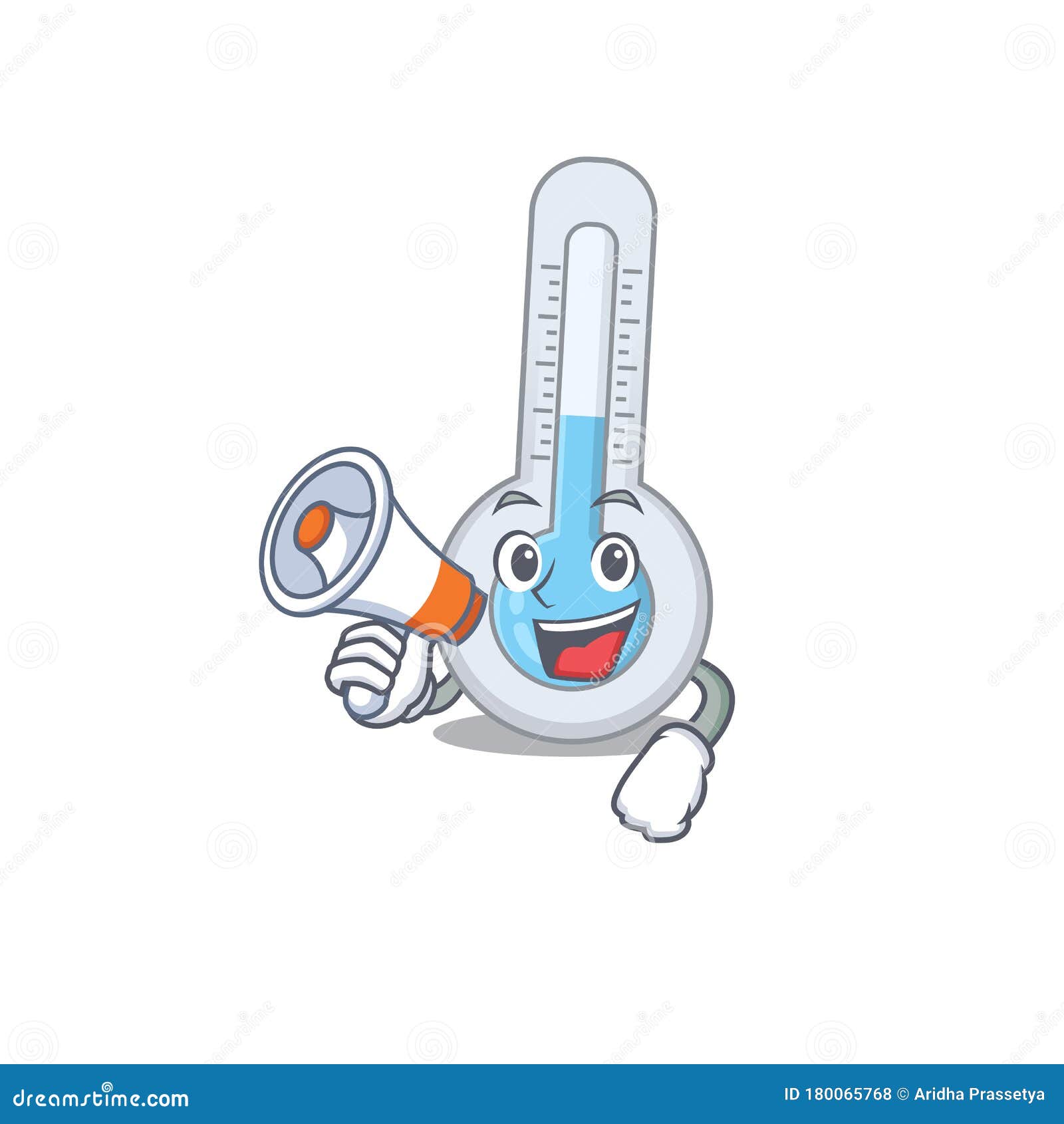 Cartoon Character of Cold Thermometer Having a Megaphone Stock Vector ...