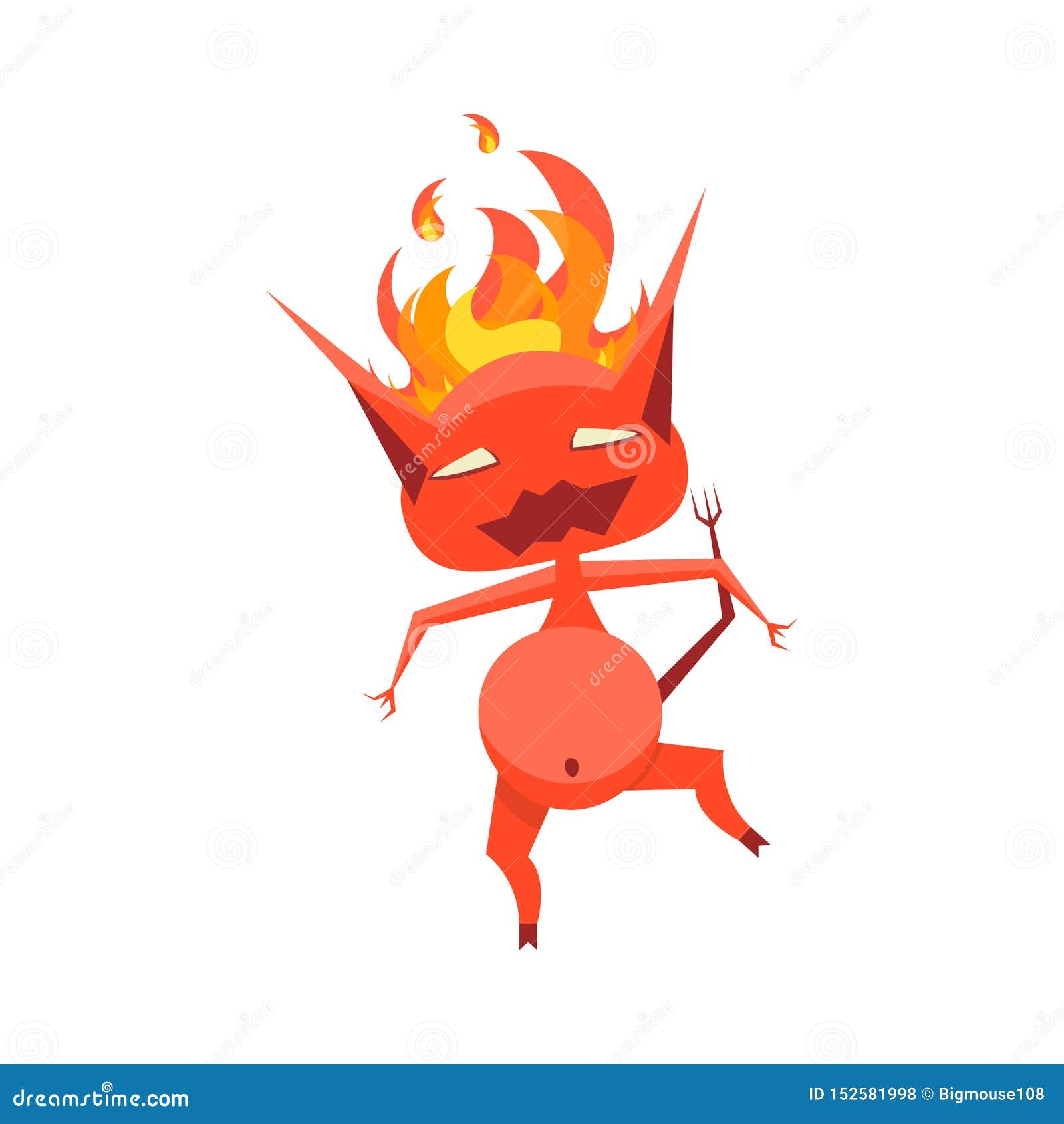 Cartoon Character Comic Devil on a White. Vector Stock Vector ...