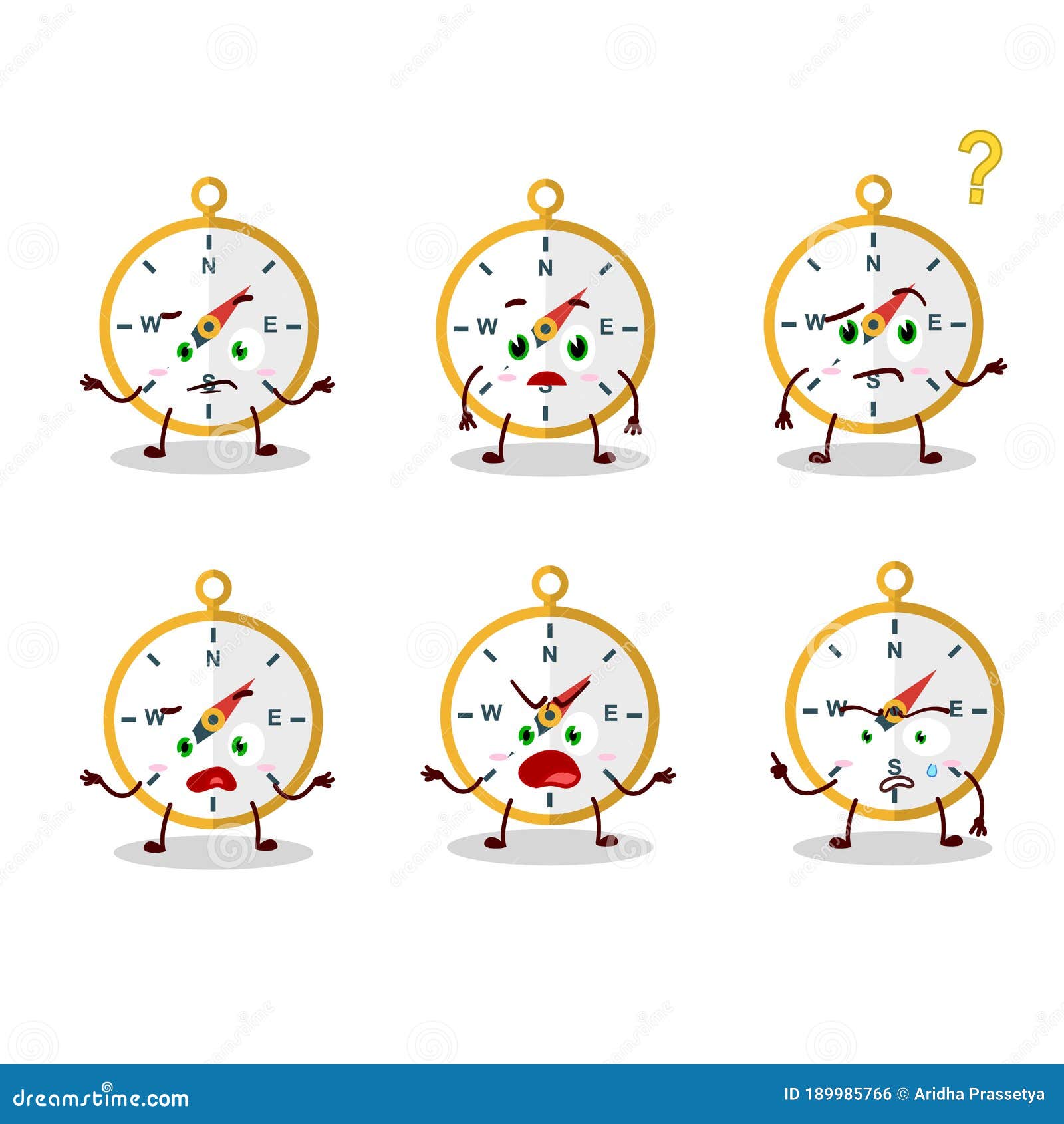 Cartoon Character of Compass with What Expression Stock Vector ...