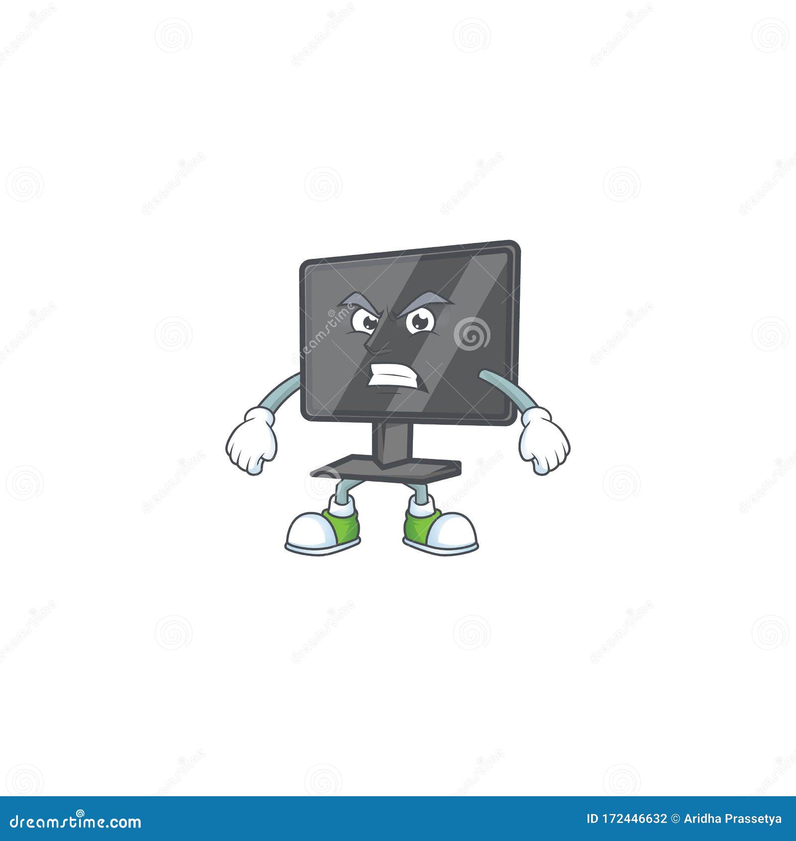 Cartoon Character of Computer Screen with Angry Face Stock Vector ...