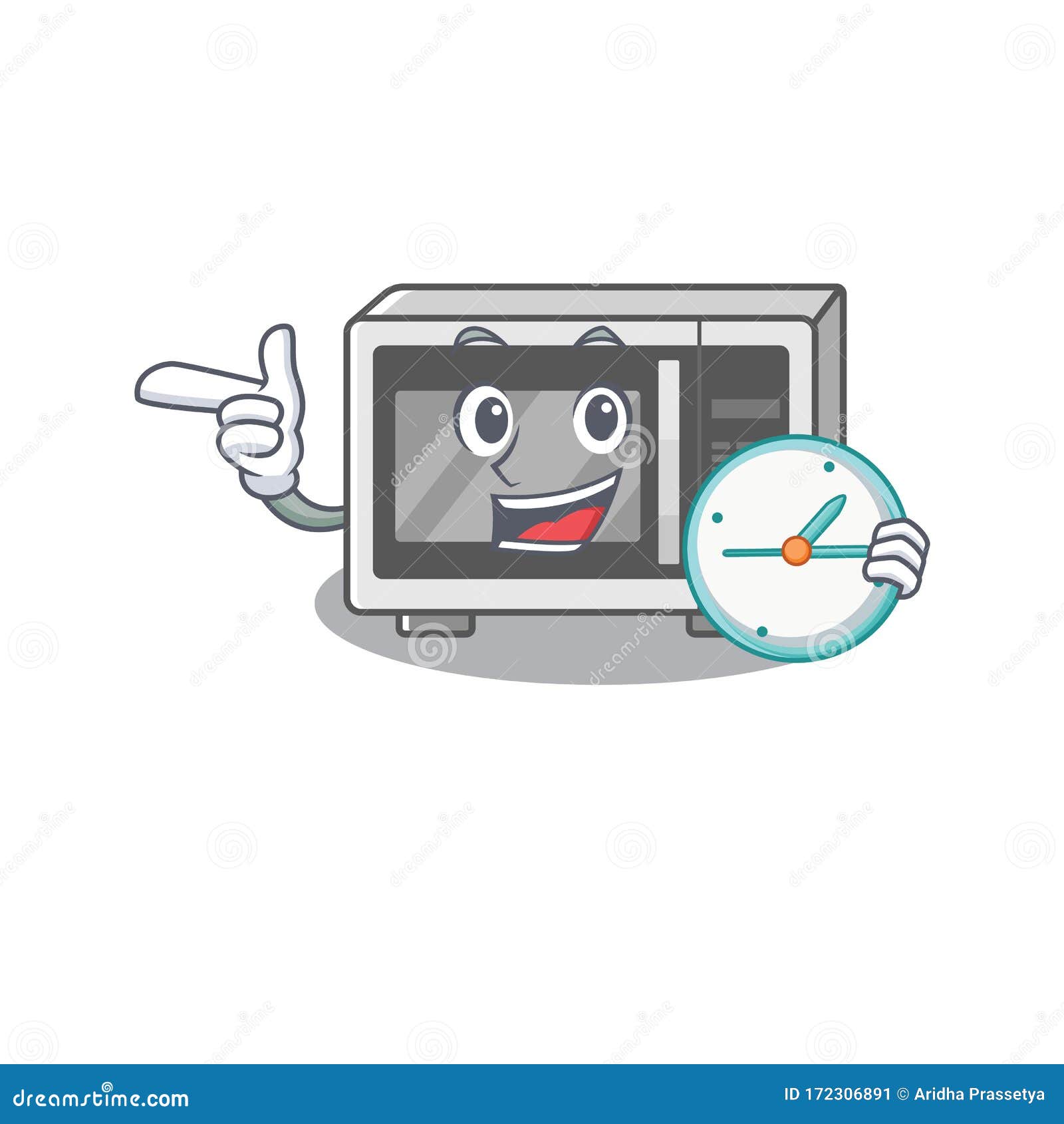 Cartoon Character the Concept Microwave Having Clock Stock Vector ...