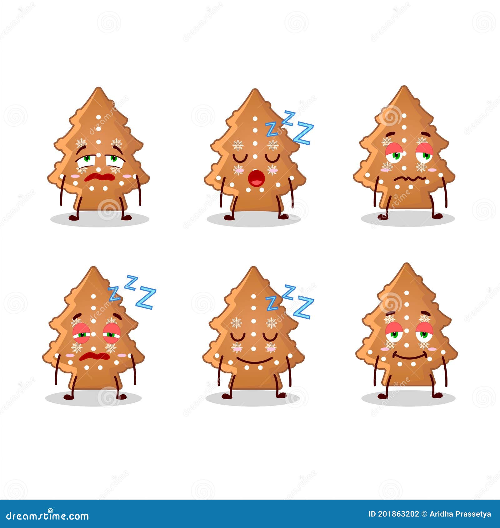 Cartoon Character of Cookies Tree with Sleepy Expression Stock Vector ...
