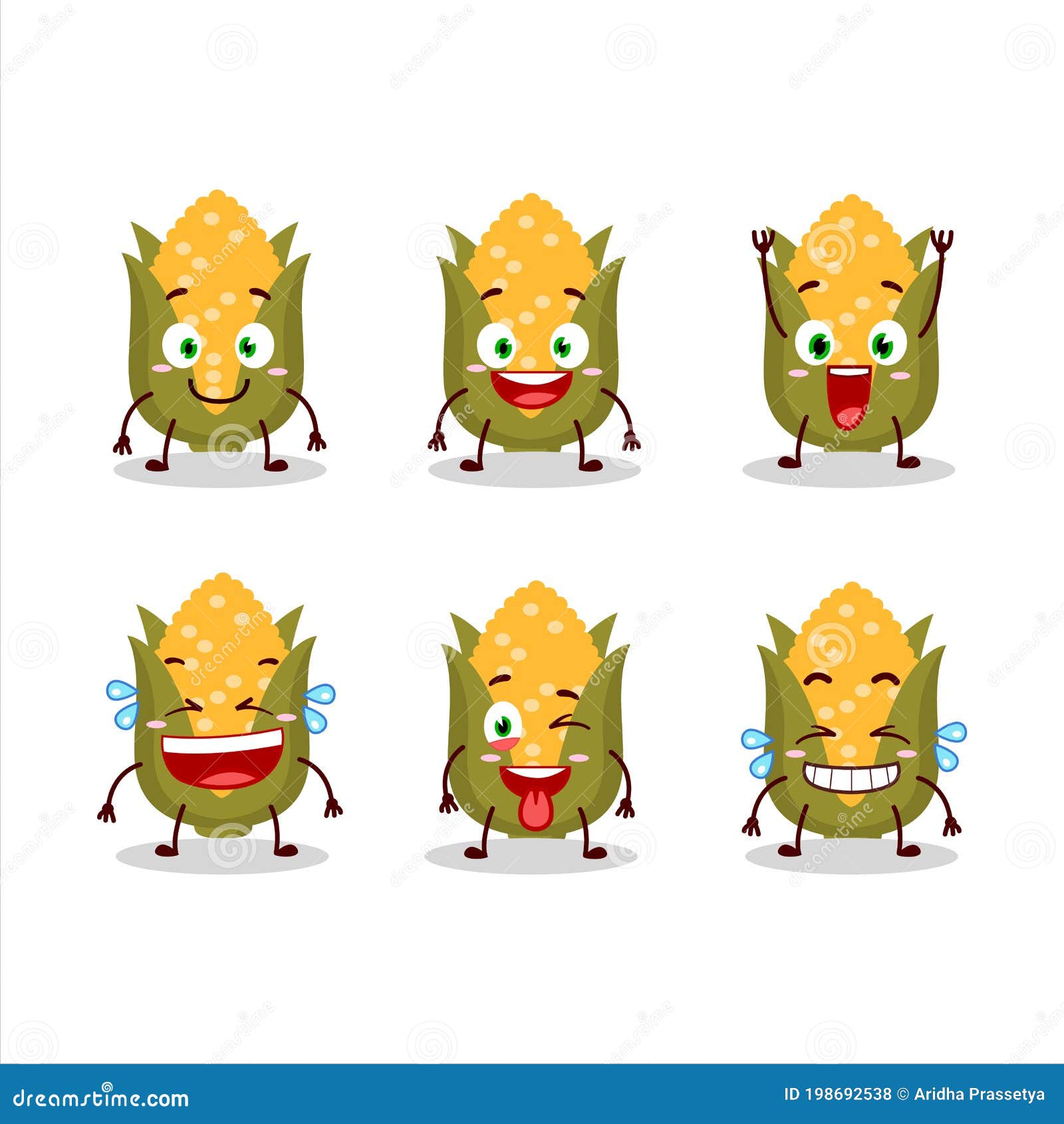 Cartoon Character of Corn with Smile Expression Stock Vector ...