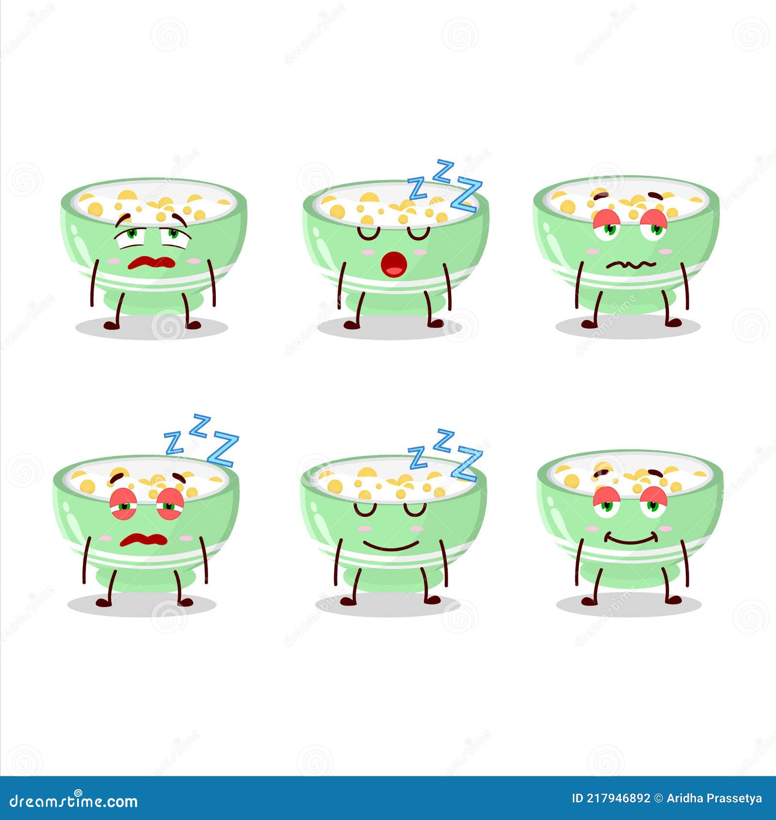 Cartoon Character of Cornflakes with Sleepy Expression Stock Vector ...