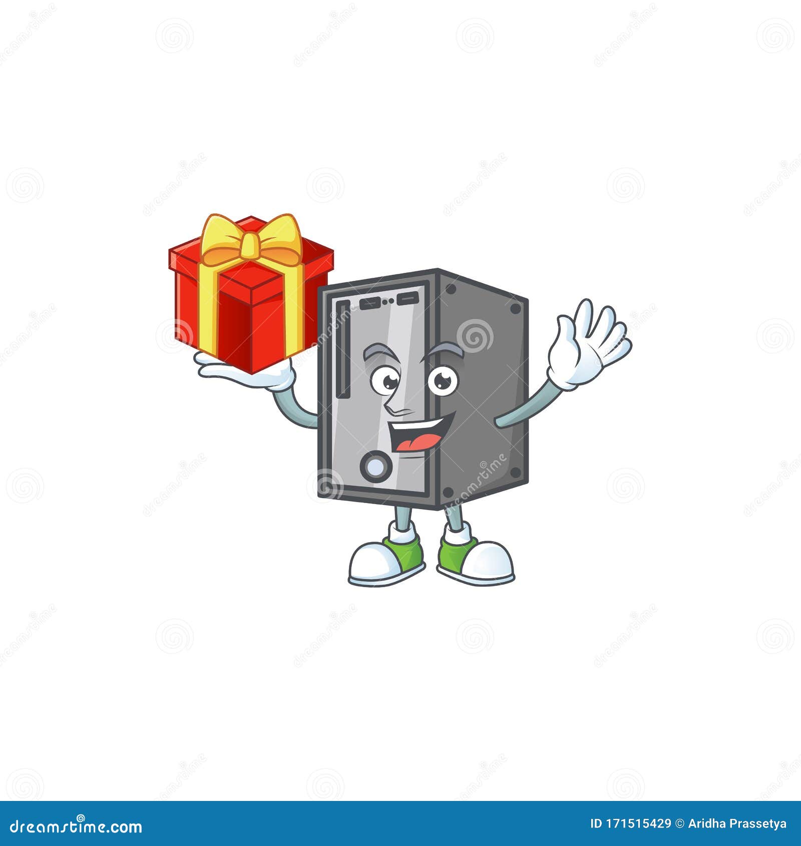 Cartoon Character of CPU with a Box of Gift Stock Vector - Illustration ...