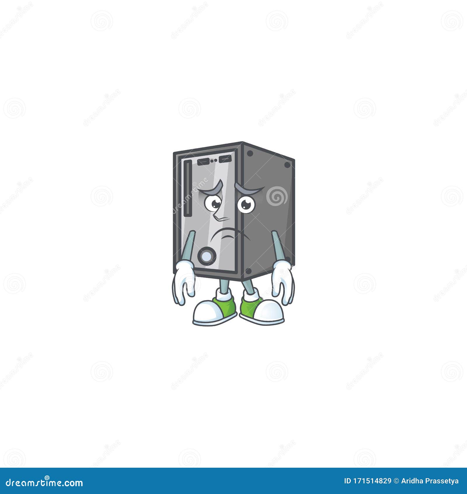 Cartoon Character of a CPU Having an Afraid Face Stock Vector ...