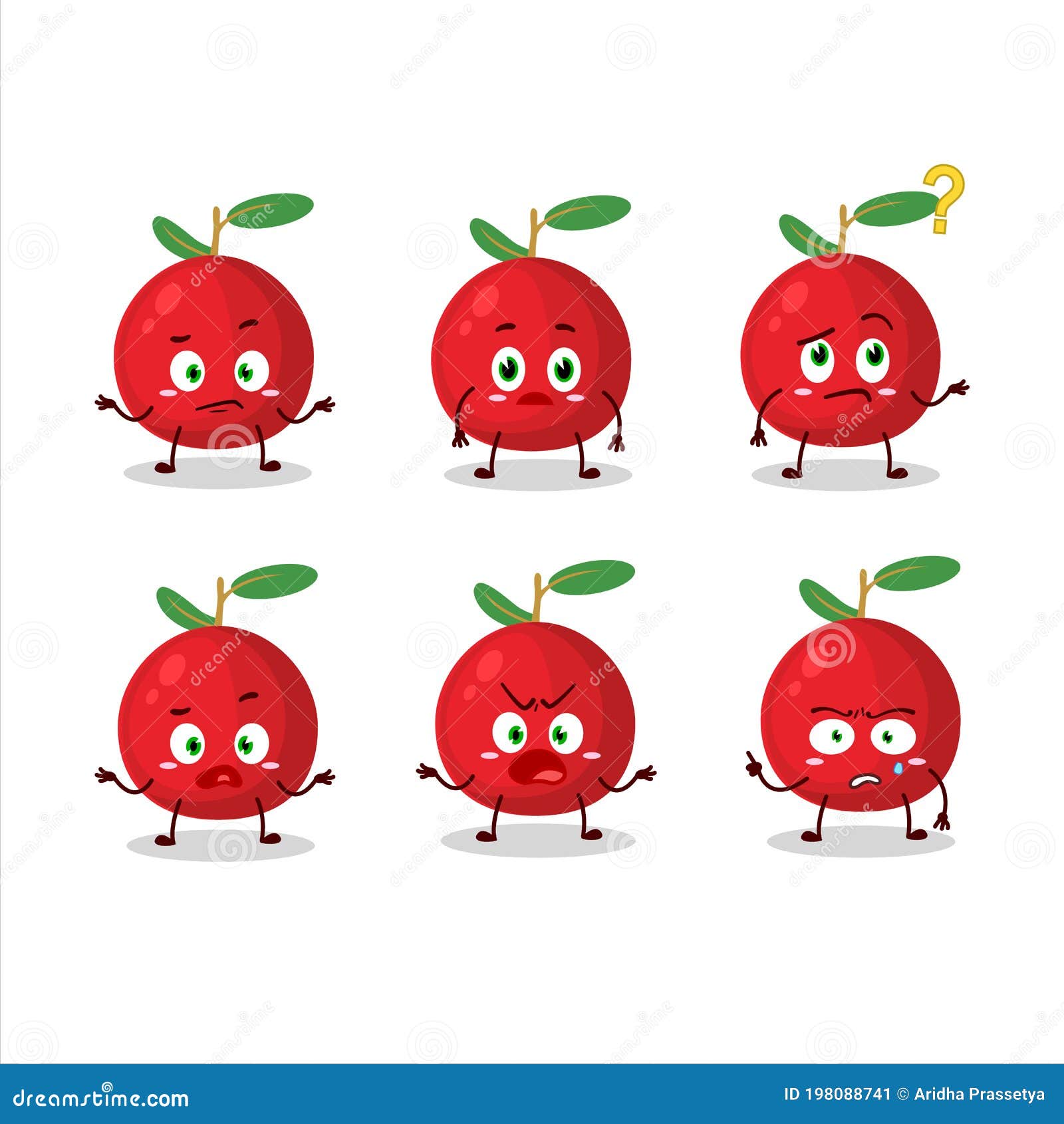 Cartoon Character of Cranberry with What Expression Stock Vector ...