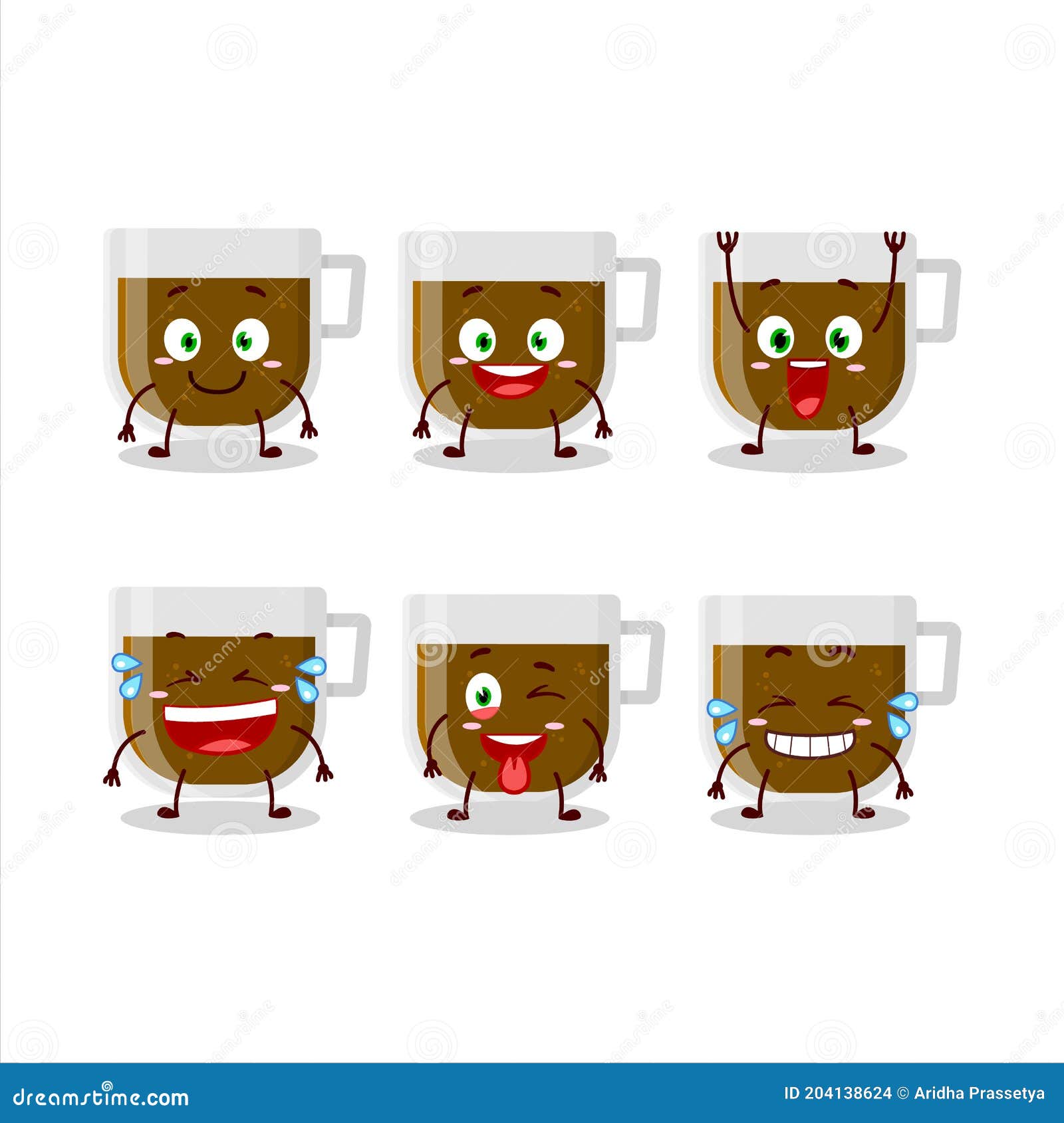 Cartoon Character of Cup of Coffee with Smile Expression Stock Vector ...