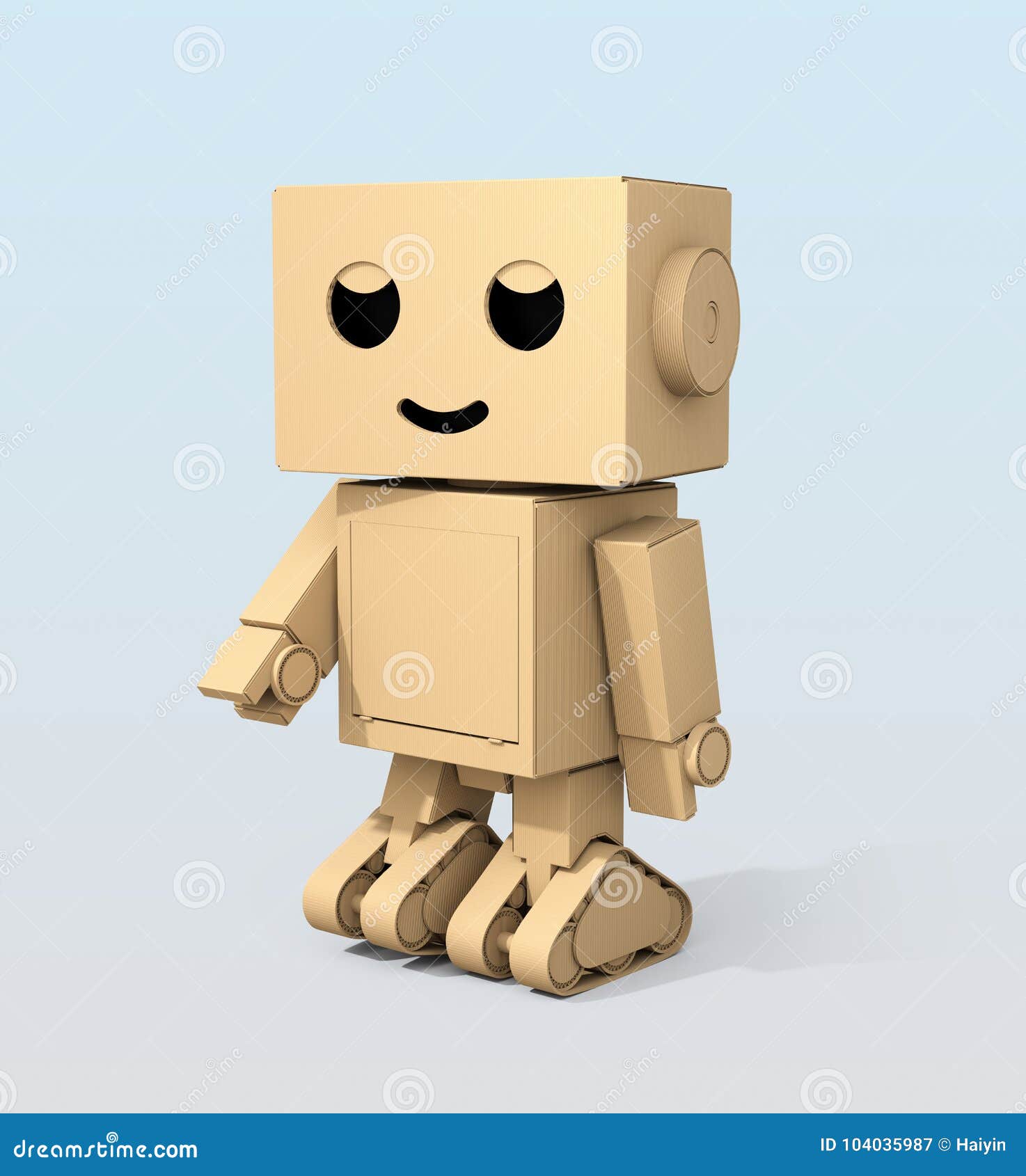 Cartoon Character Cute Cardboard Robot Isolated on Light Blue ... Cartoon Character Cute Cardboard Robot Isolated on Light Blue ...