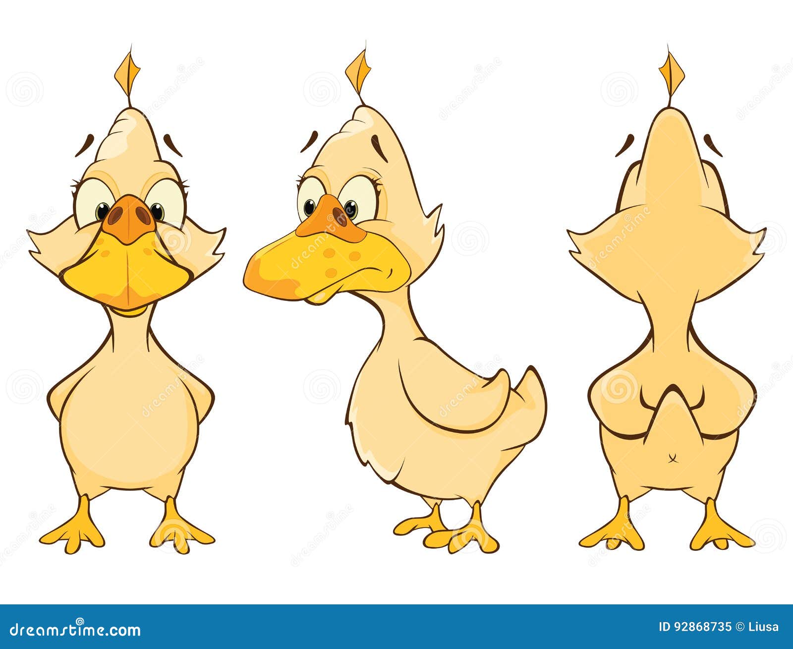 Cartoon Character Cute Duck, for a Computer Game Stock Vector ...