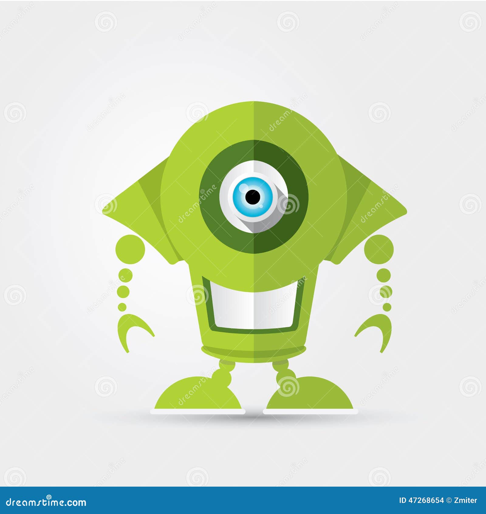 Cartoon Character Cute Green Robot Stock Vector - Illustration of ...