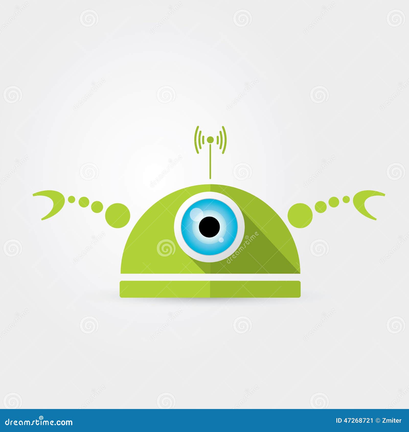 Cartoon Character Cute Green Robot Stock Vector - Illustration of ...