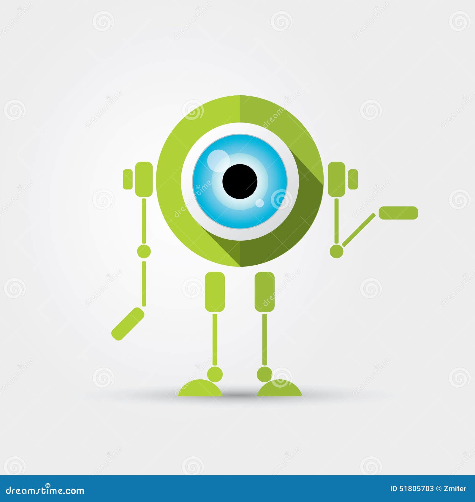 Cartoon Character Cute Green Robot Stock Vector - Illustration of ...