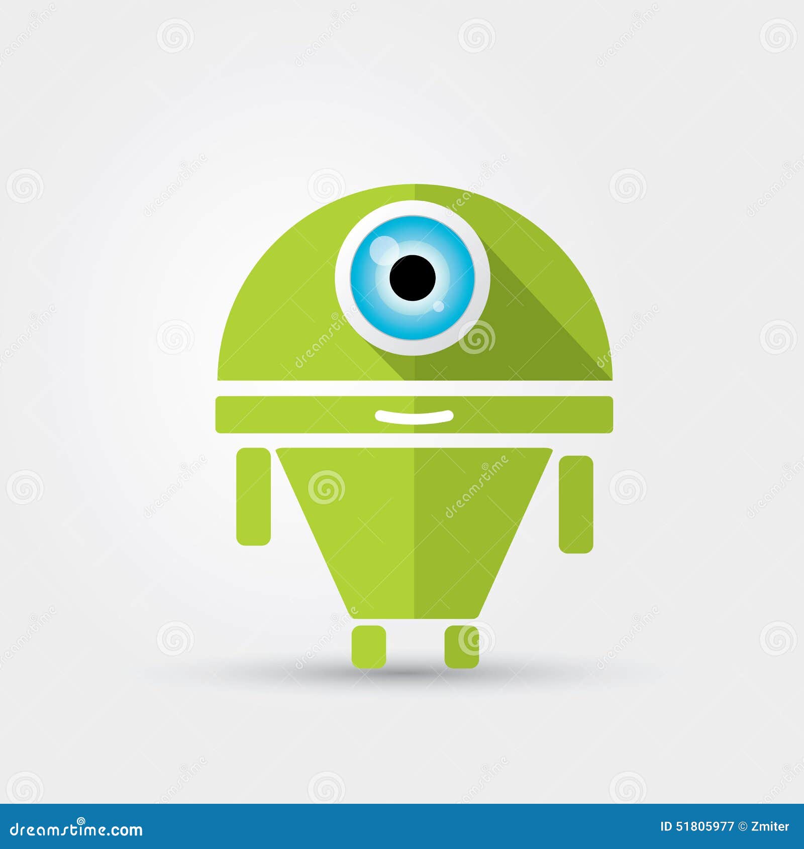 Cartoon Character Cute Green Robot Stock Vector - Illustration of ...