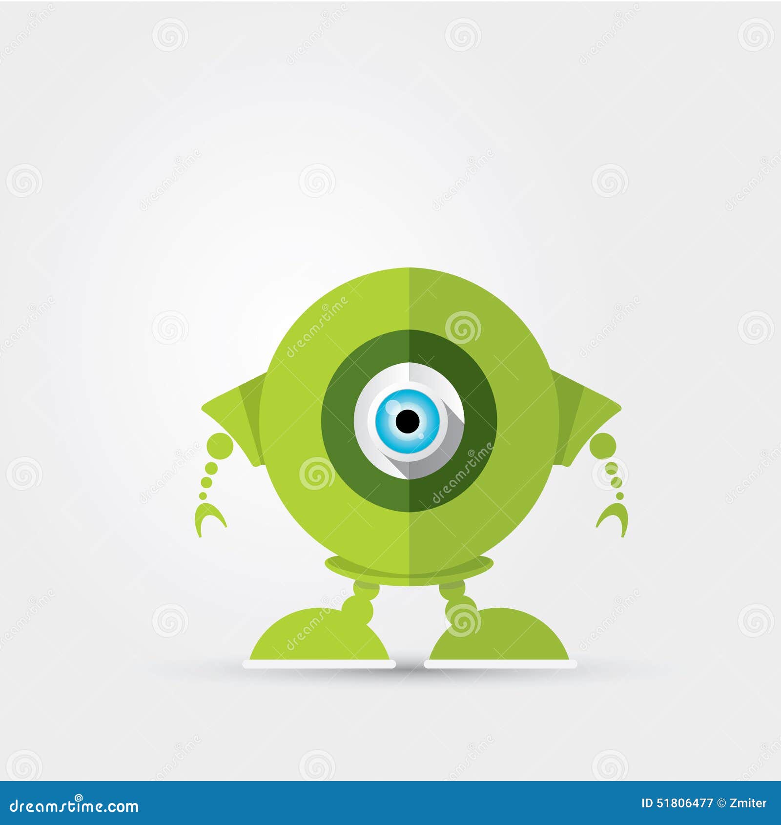 Cartoon Character Cute Green Robot Stock Vector - Illustration of game ...