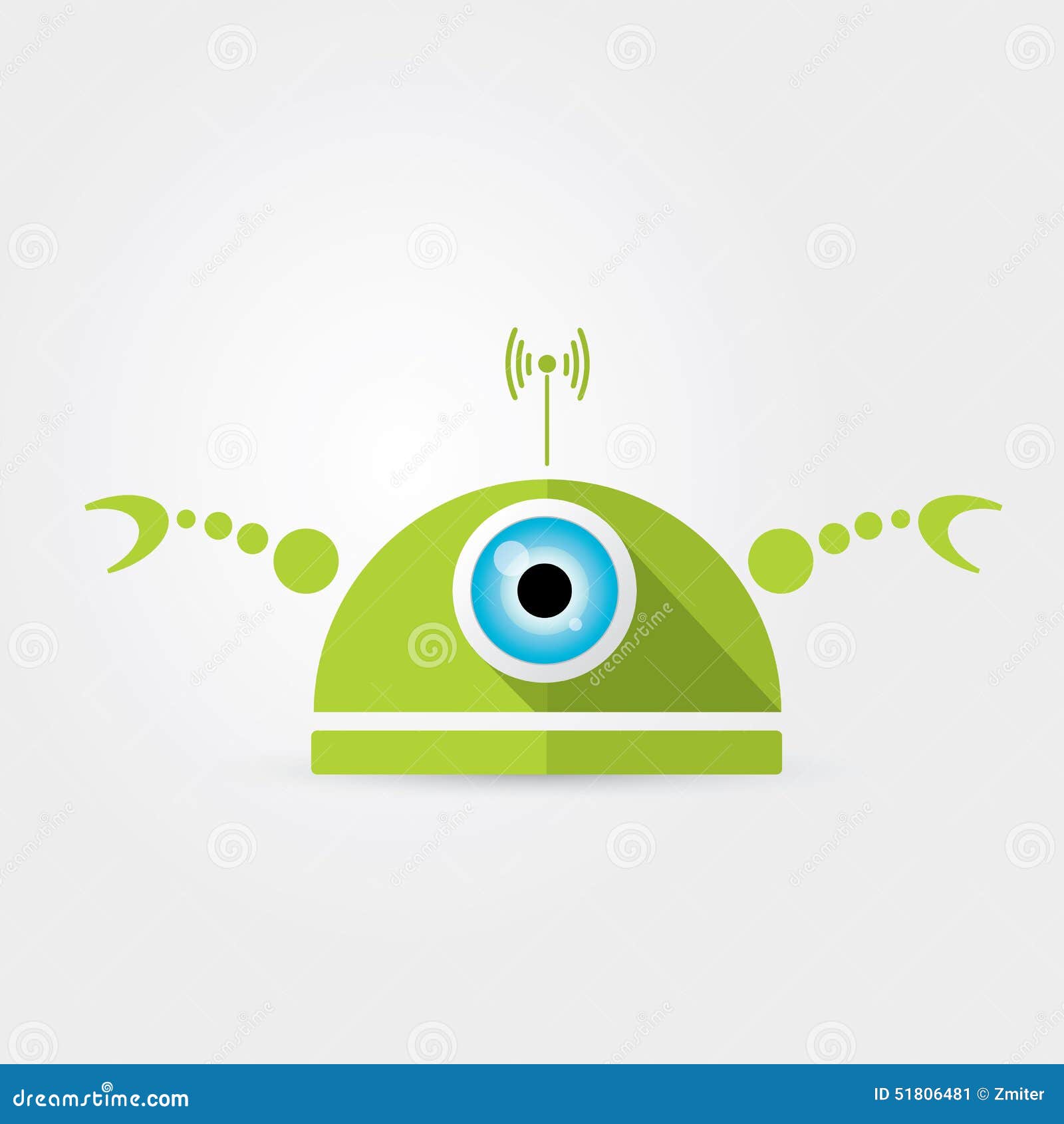 Cartoon Character Cute Green Robot Stock Vector - Illustration of cute ...