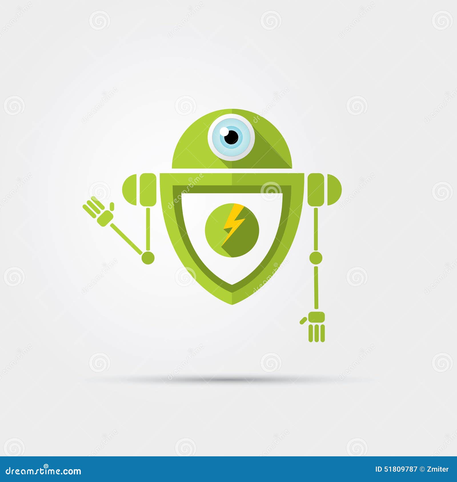 Cartoon Character Cute Green Robot Stock Vector - Illustration of ...