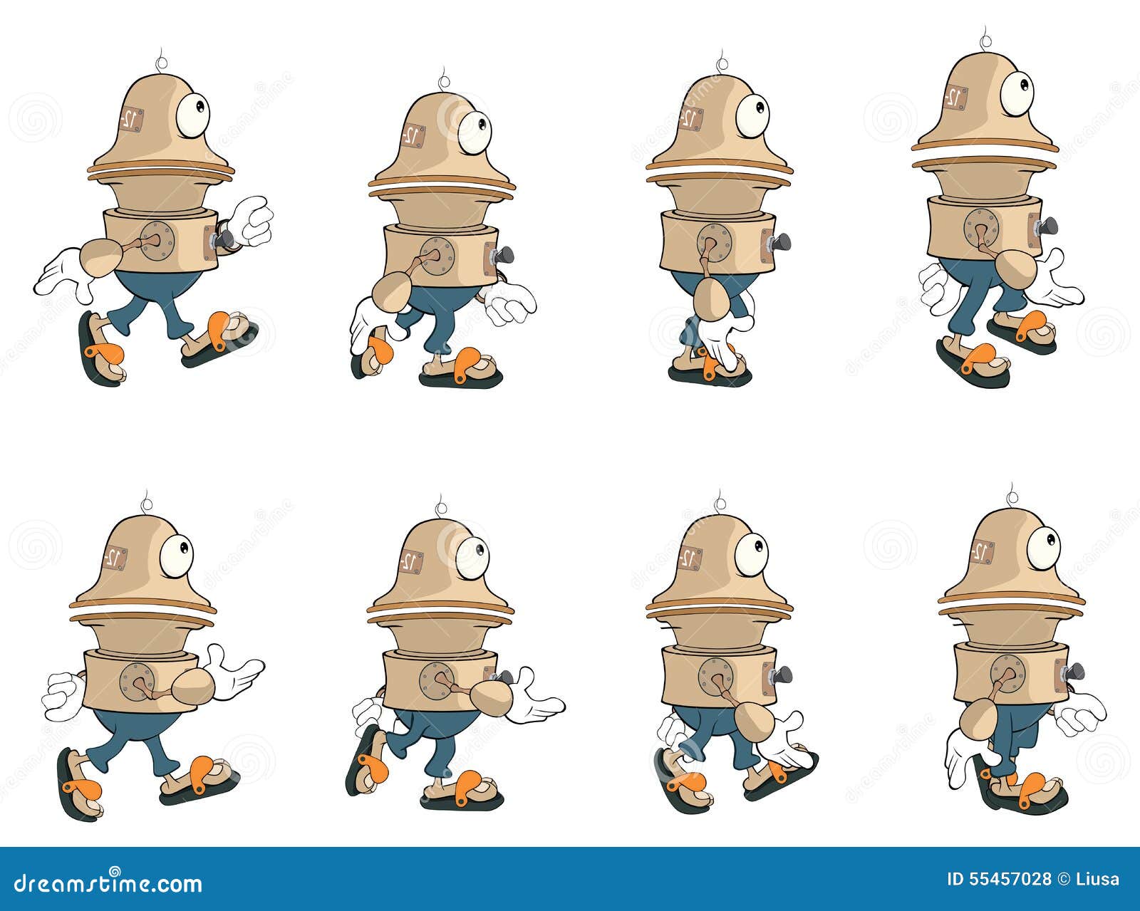 Cartoon Character Cute Robot for a Computer Game Stock Vector ...
