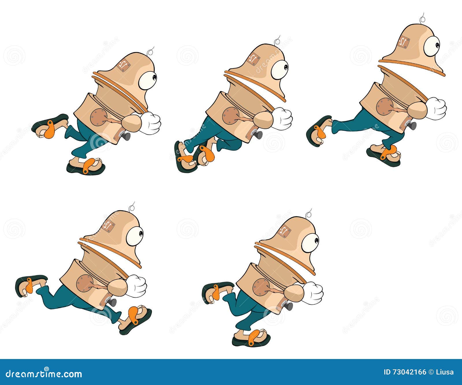 Cartoon Character Cute Robot for a Computer Game Stock Vector ...