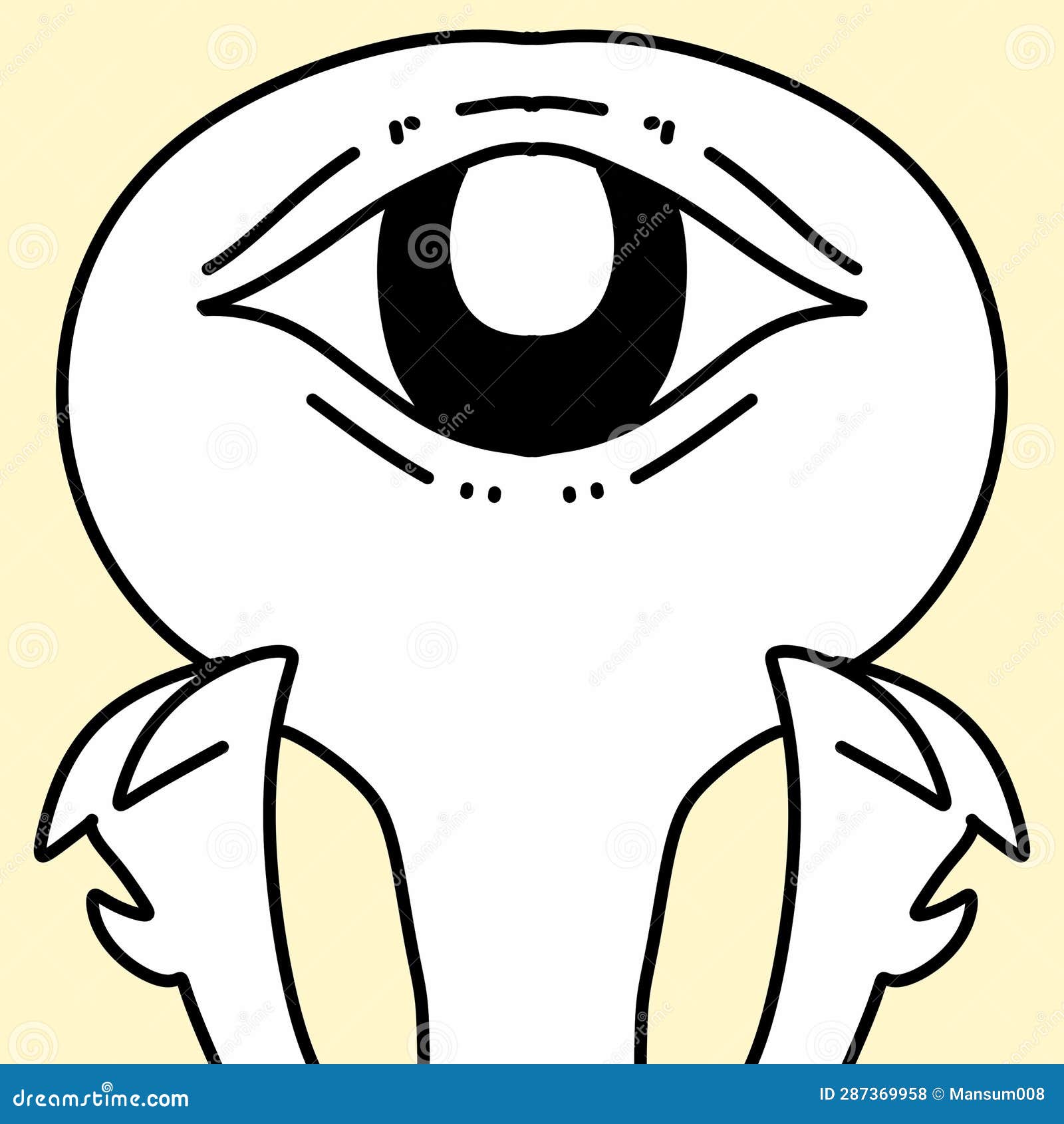 Cartoon Character of a Cute White Monster Stock Illustration ...