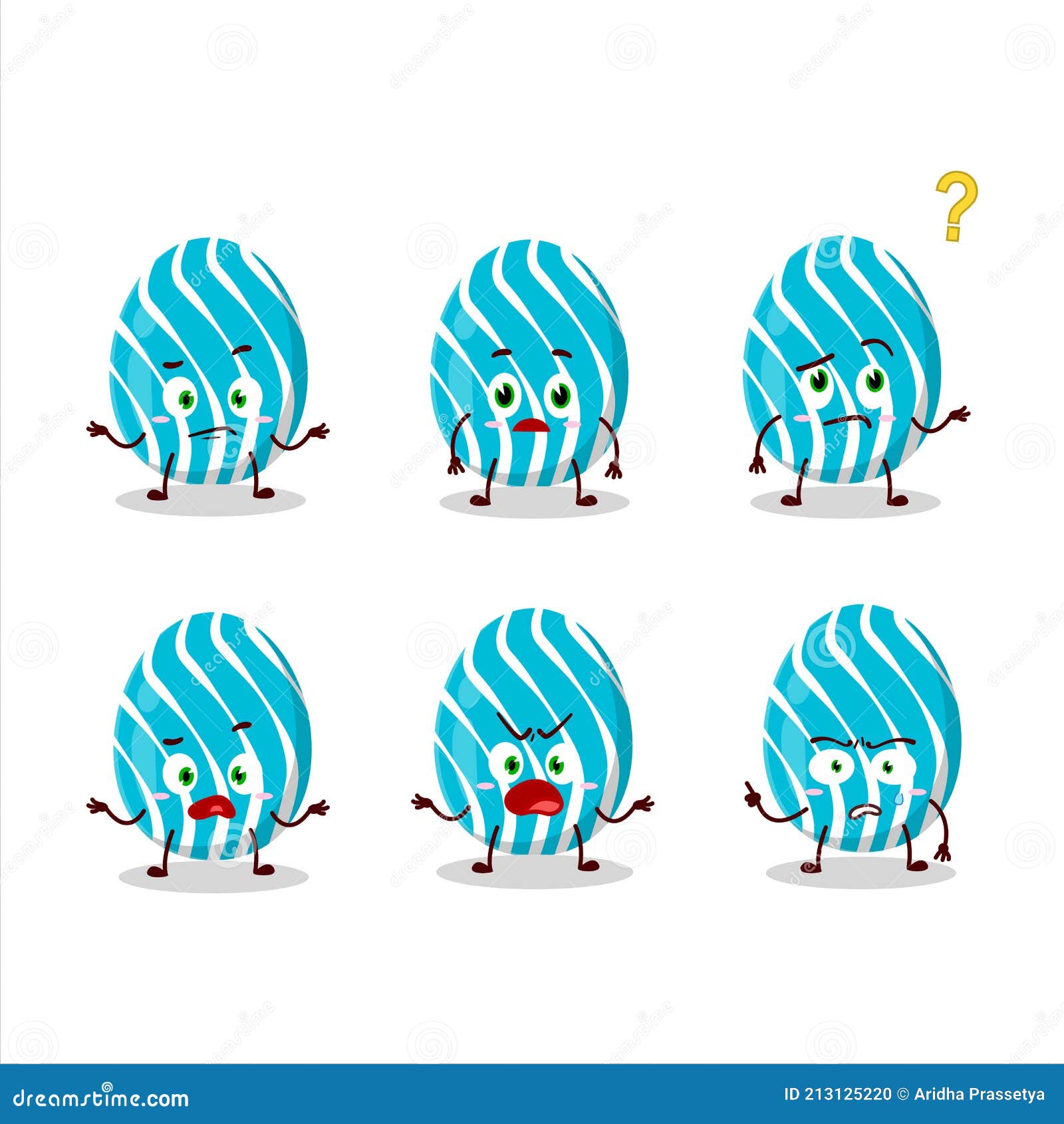 Cartoon Character of Cyan Easter Egg with What Expression Stock ...