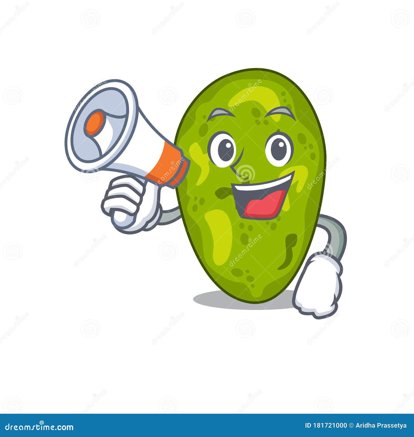 Cartoon Character of Cyanobacteria Having a Megaphone Stock Vector ...