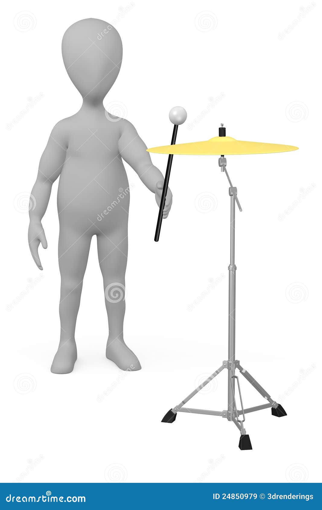 Cartoon Character with Cymbal 2 Stock Illustration - Illustration of ...