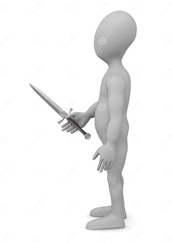 Cartoon Character with Dagger3 Stock Illustration - Illustration of ...