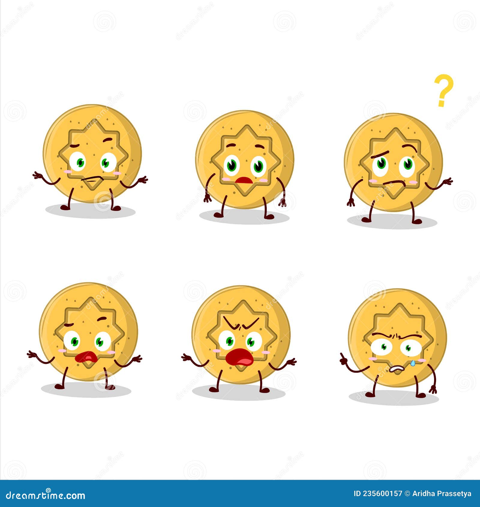 Cartoon Character of Dalgona Candy Flower with What Expression Stock ...