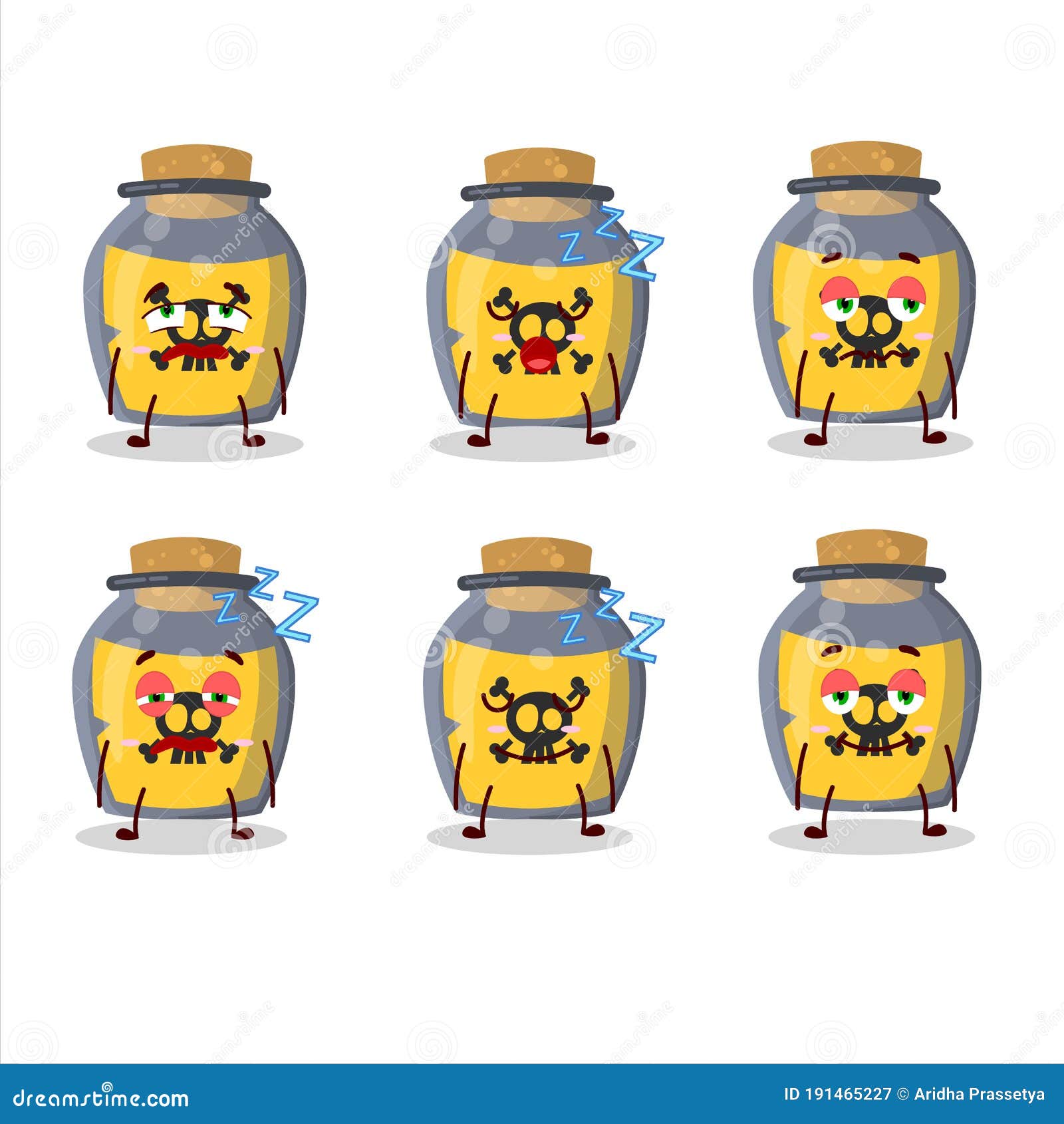 Cartoon Character of Dangerous Potion with Sleepy Expression Stock ...