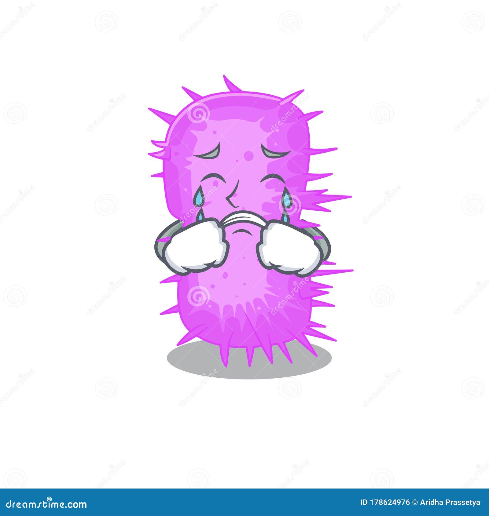 Cartoon Character Design of Acinetobacter Baumannii with a Crying Face ...