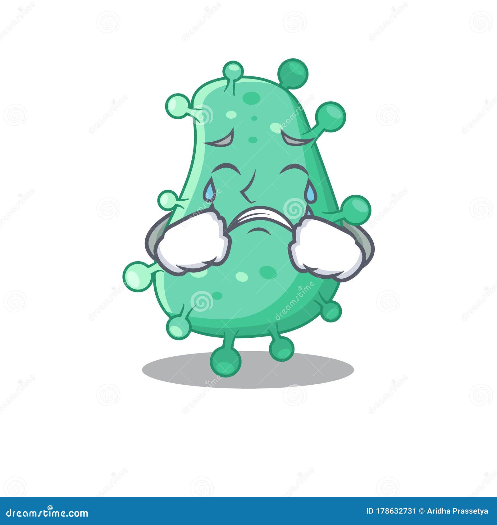 Cartoon Character Design of Agrobacterium Tumefaciens with a Crying ...