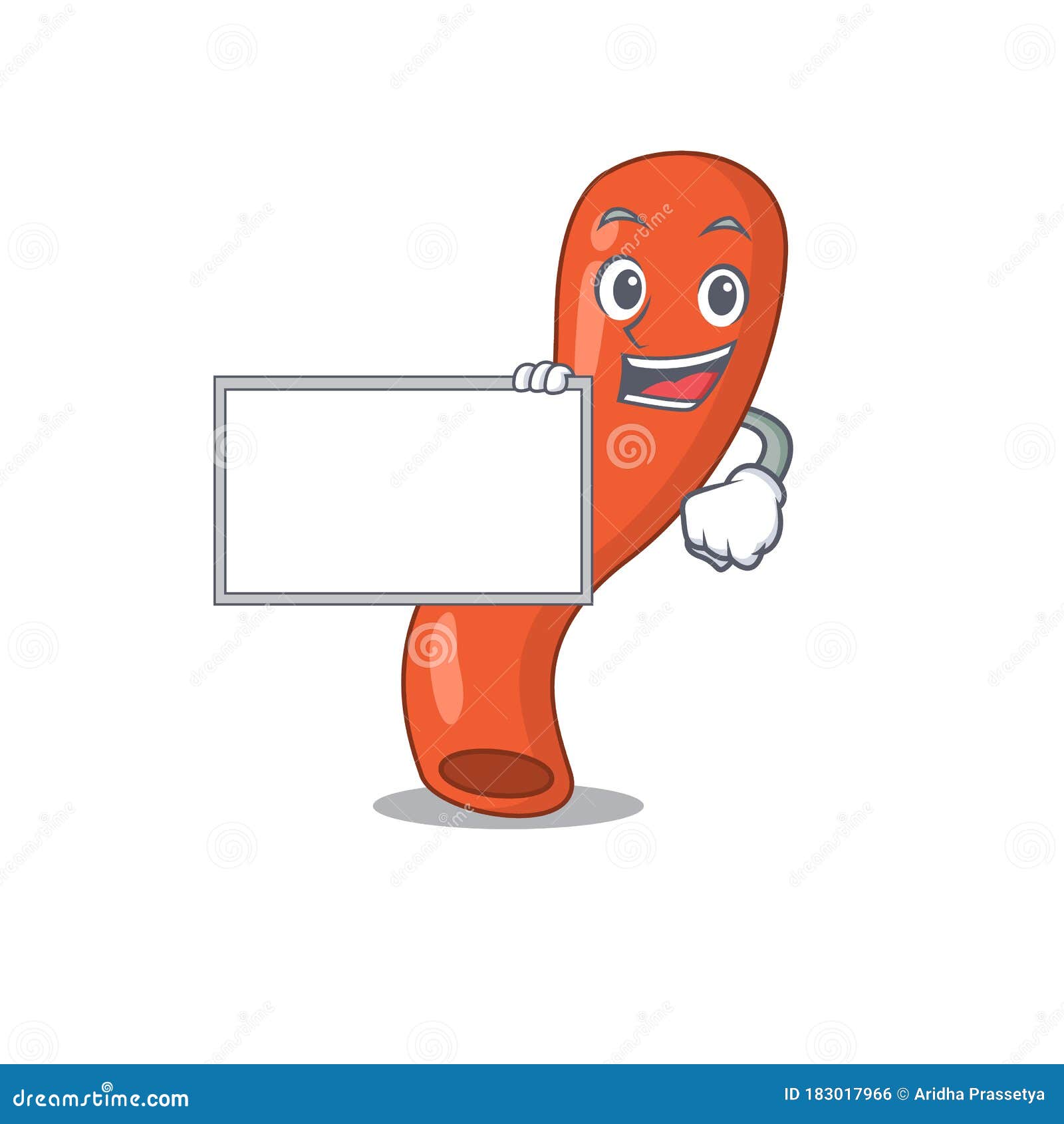 Cartoon Character Design of Appendix Holding a Board Stock Vector ...